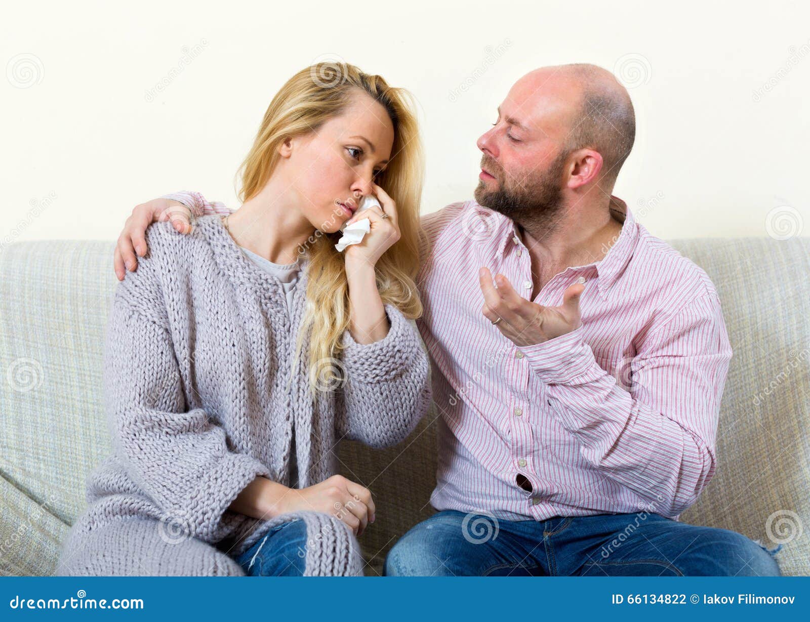 Man consoling woman stock photo. Image of allay, depression - 66134822