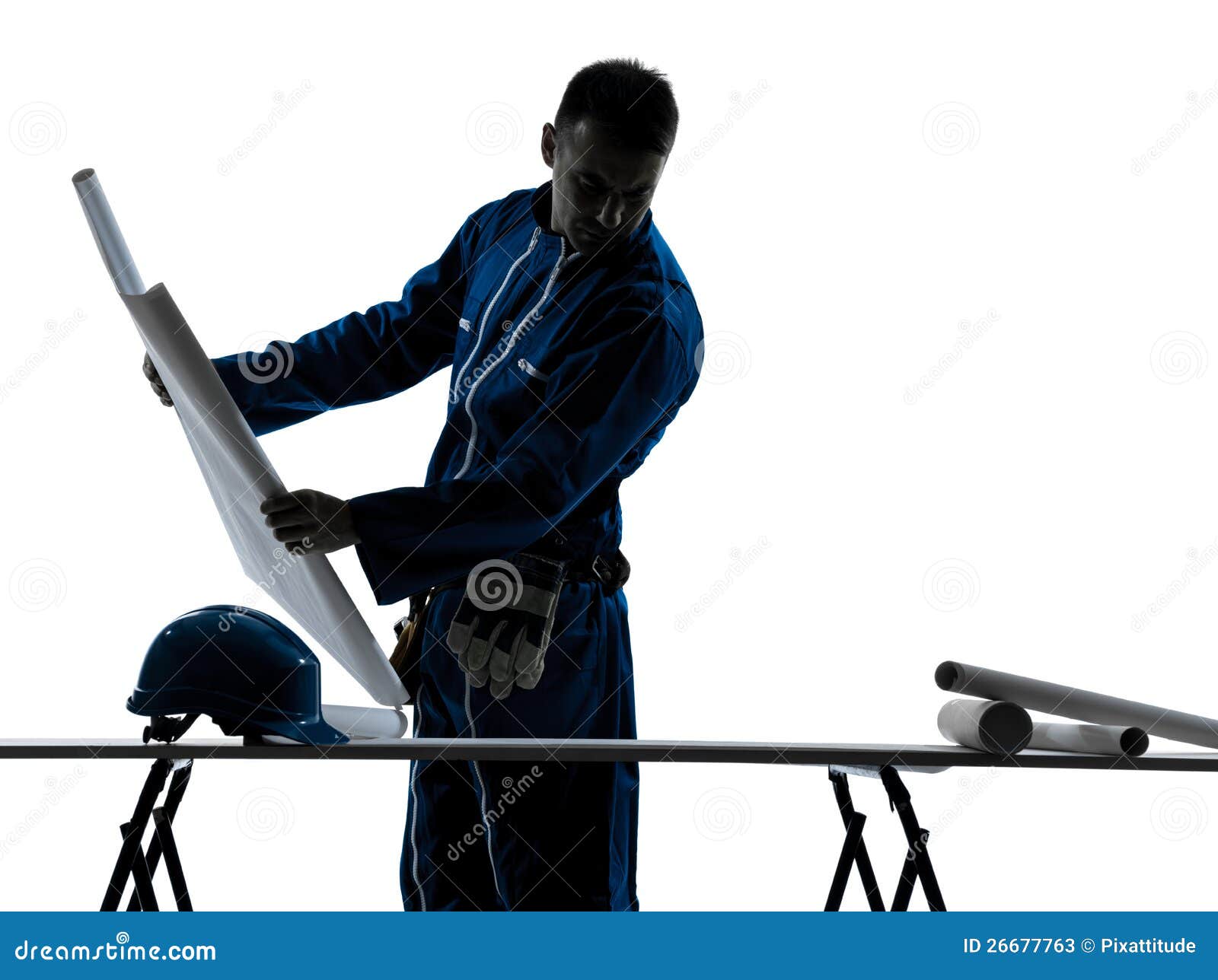 Man Construction Architect Silhouette Stock Image - Image of collar ...