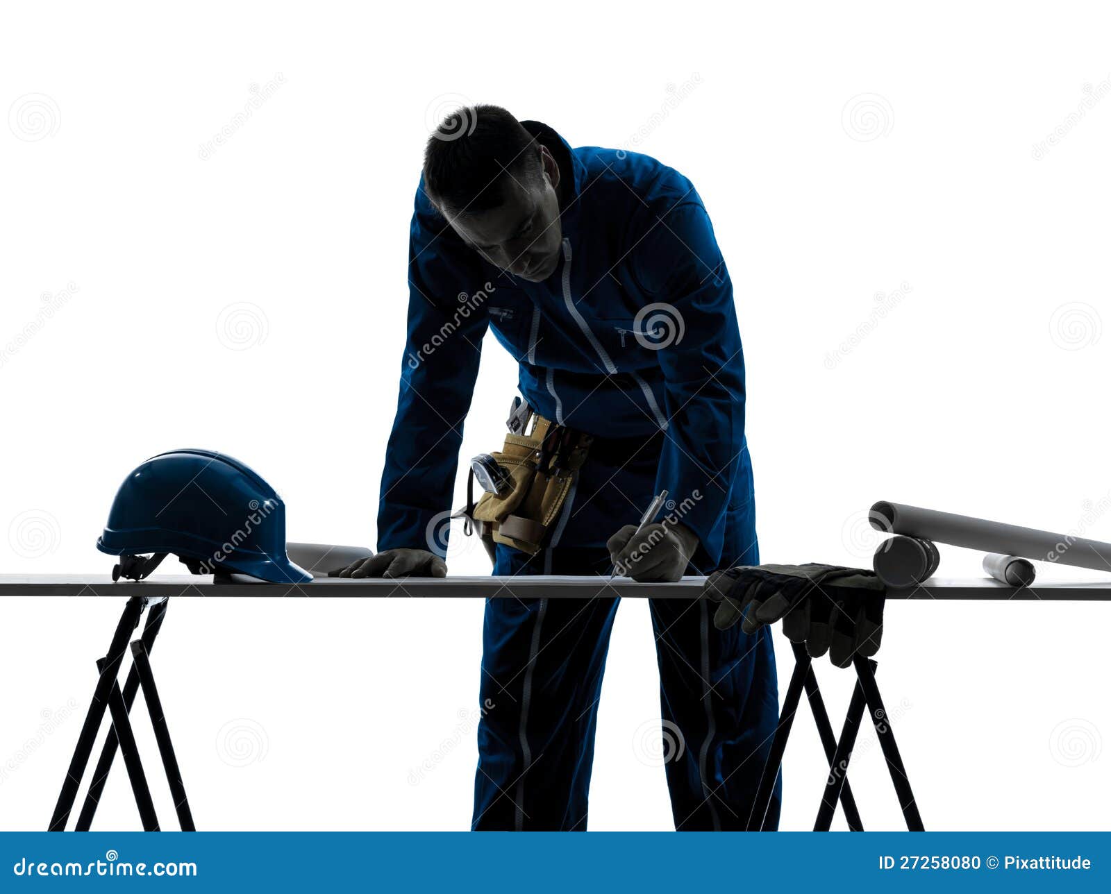 Man Construction Architect Silhouette Stock Photo - Image of people ...