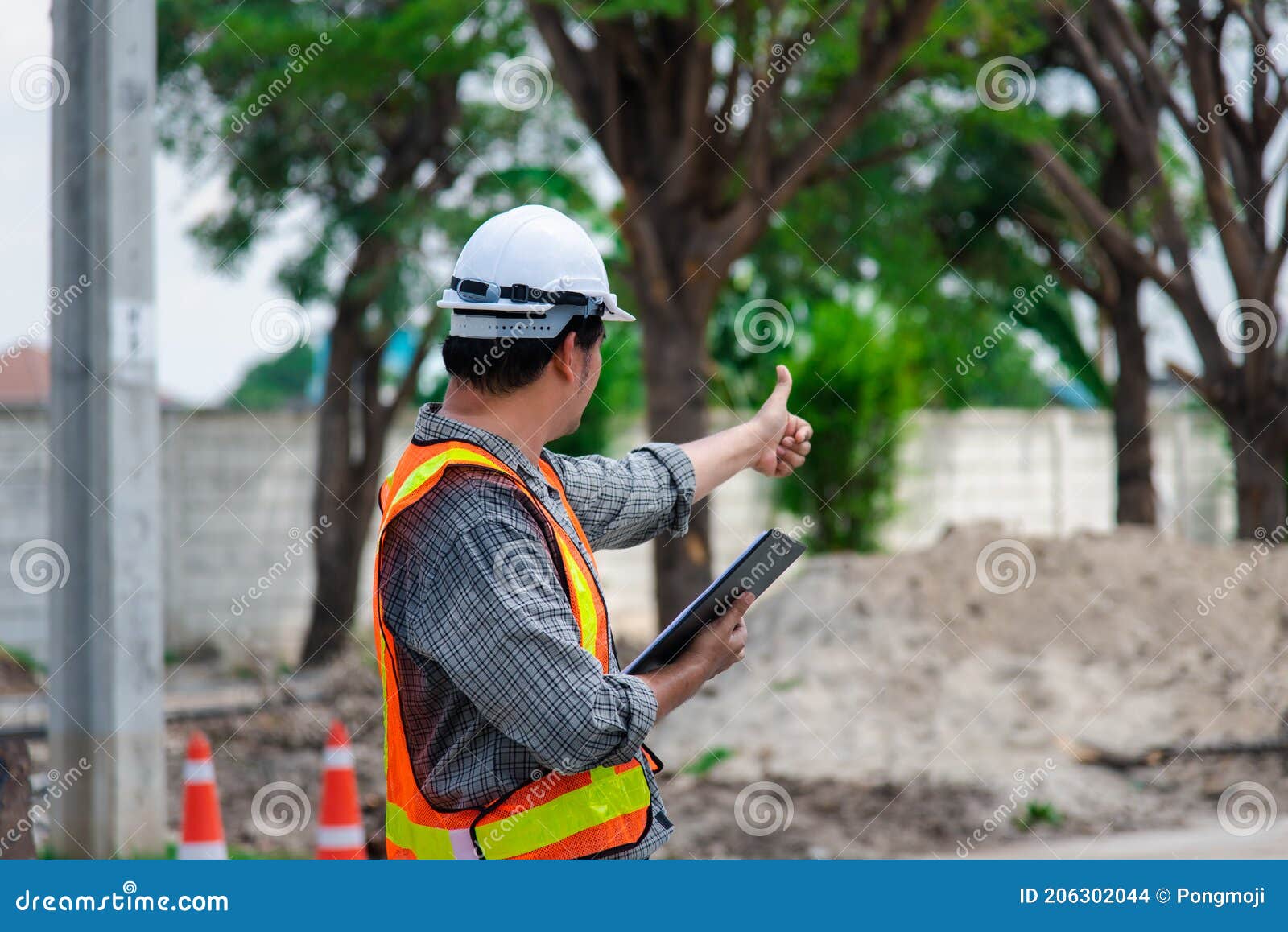 Man Construction Engineer at Construction Site Stock Photo - Image of ...