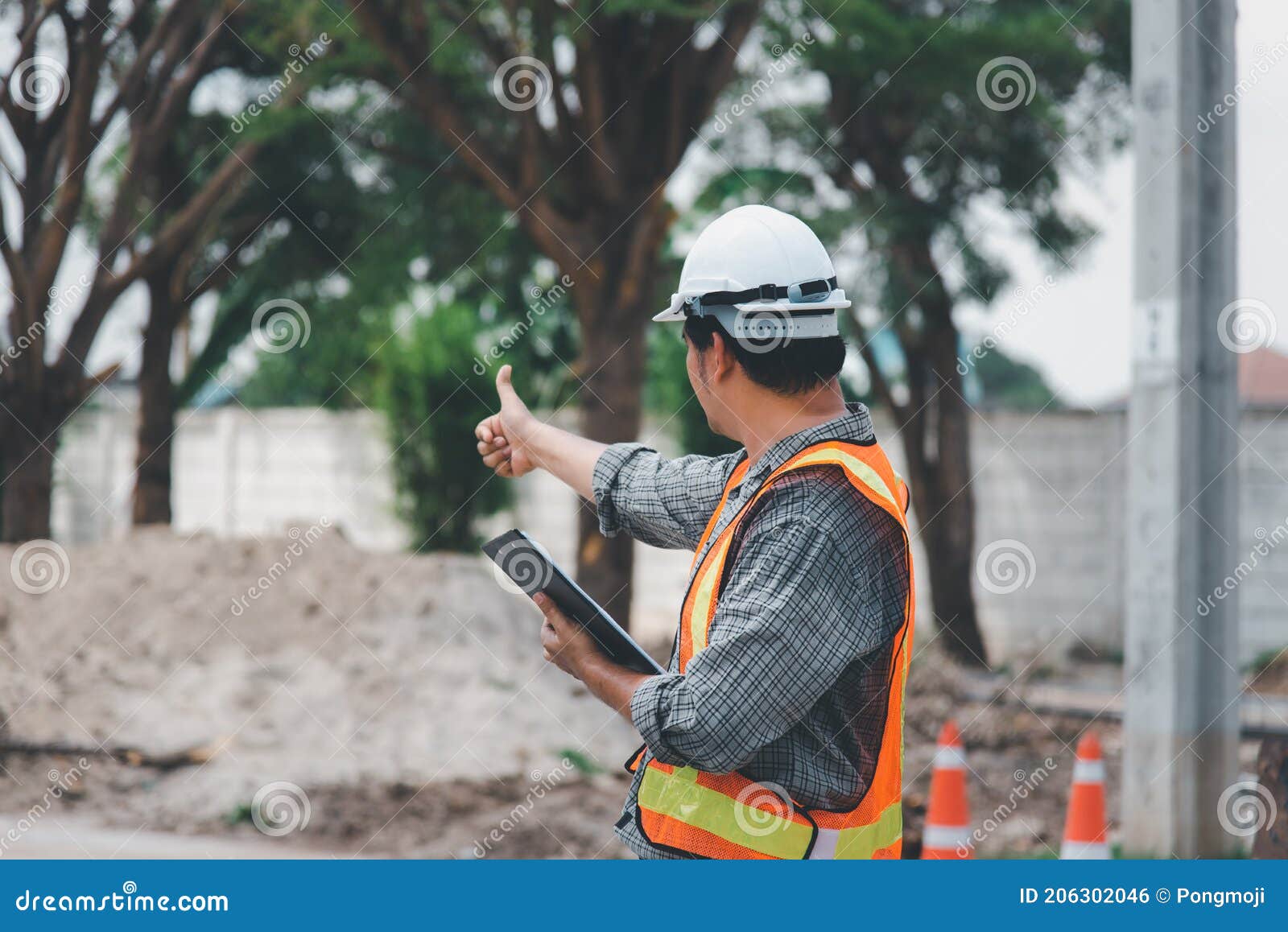 Man Construction Engineer at Construction Site Stock Photo - Image of ...
