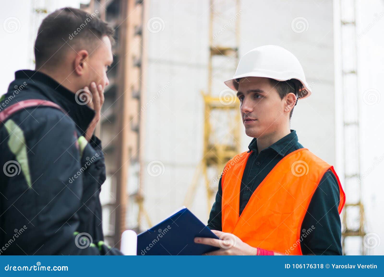 Man a Construction Project To Engineer. Business Modern Background ...