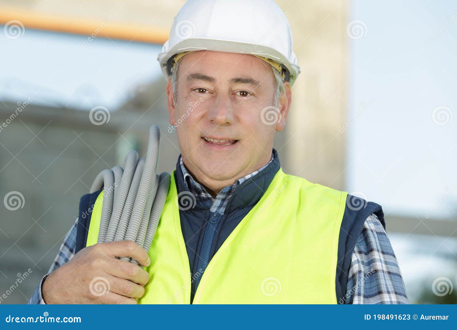 Man at construction site stock image. Image of fast - 198491623