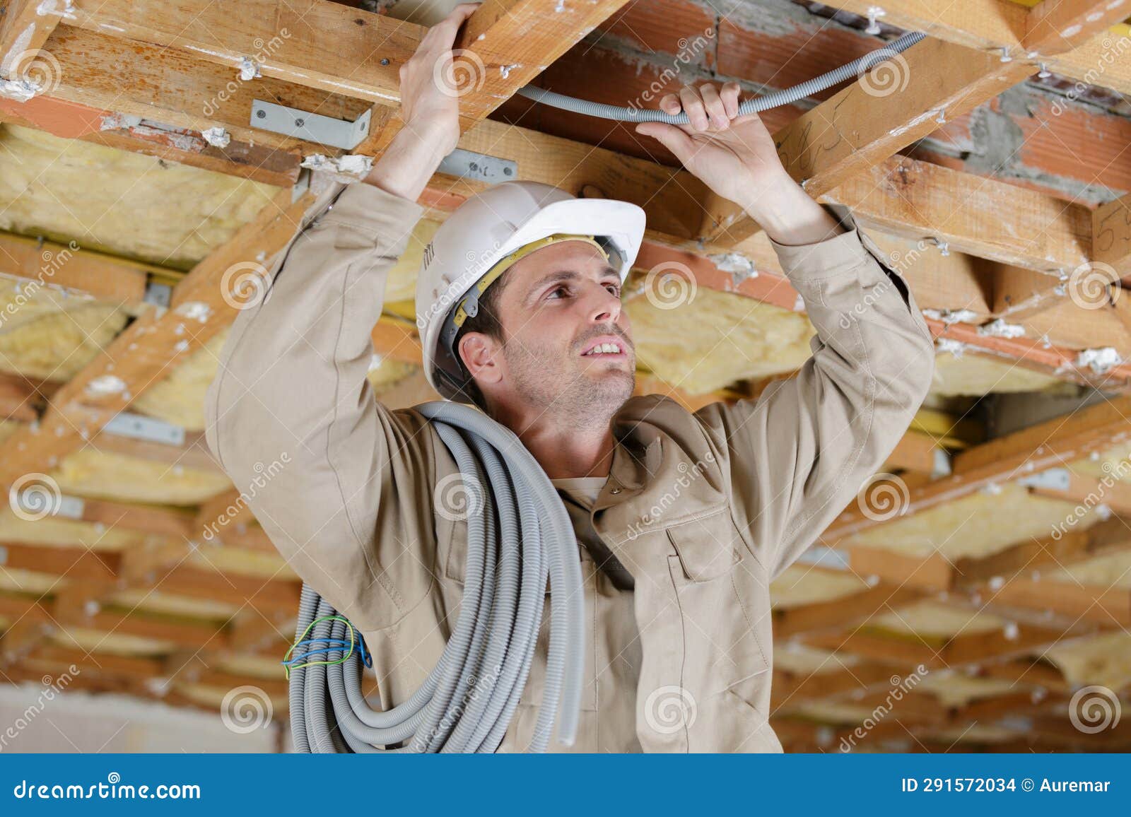 Man in Construction Site Wearing Hard Hat Stock Photo - Image of ...