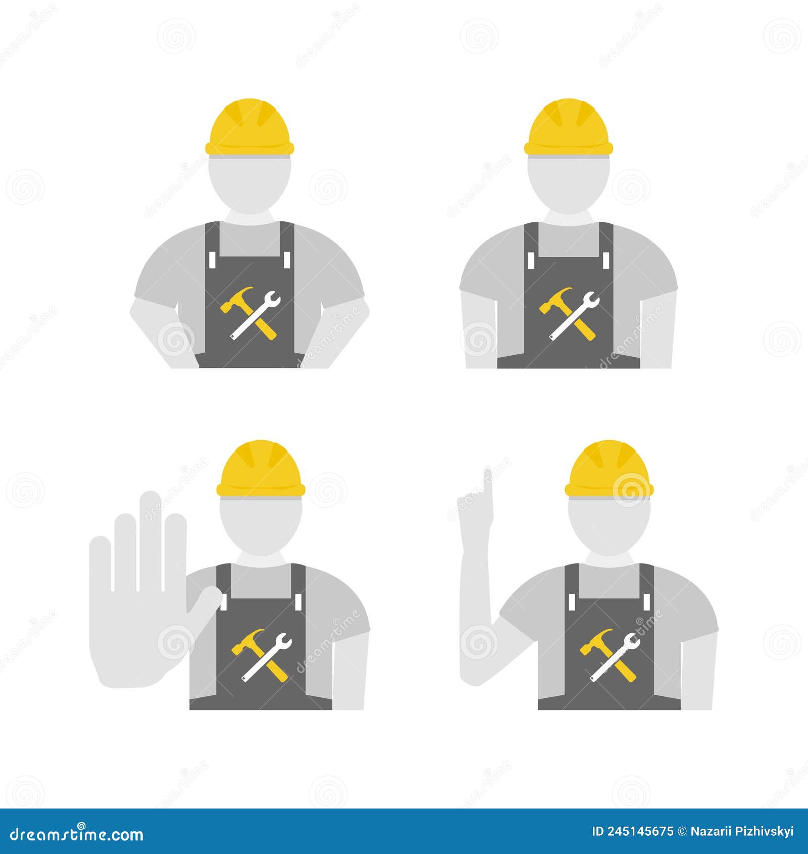 Man Construction Worker Icon Stock Vector - Illustration of sign ...