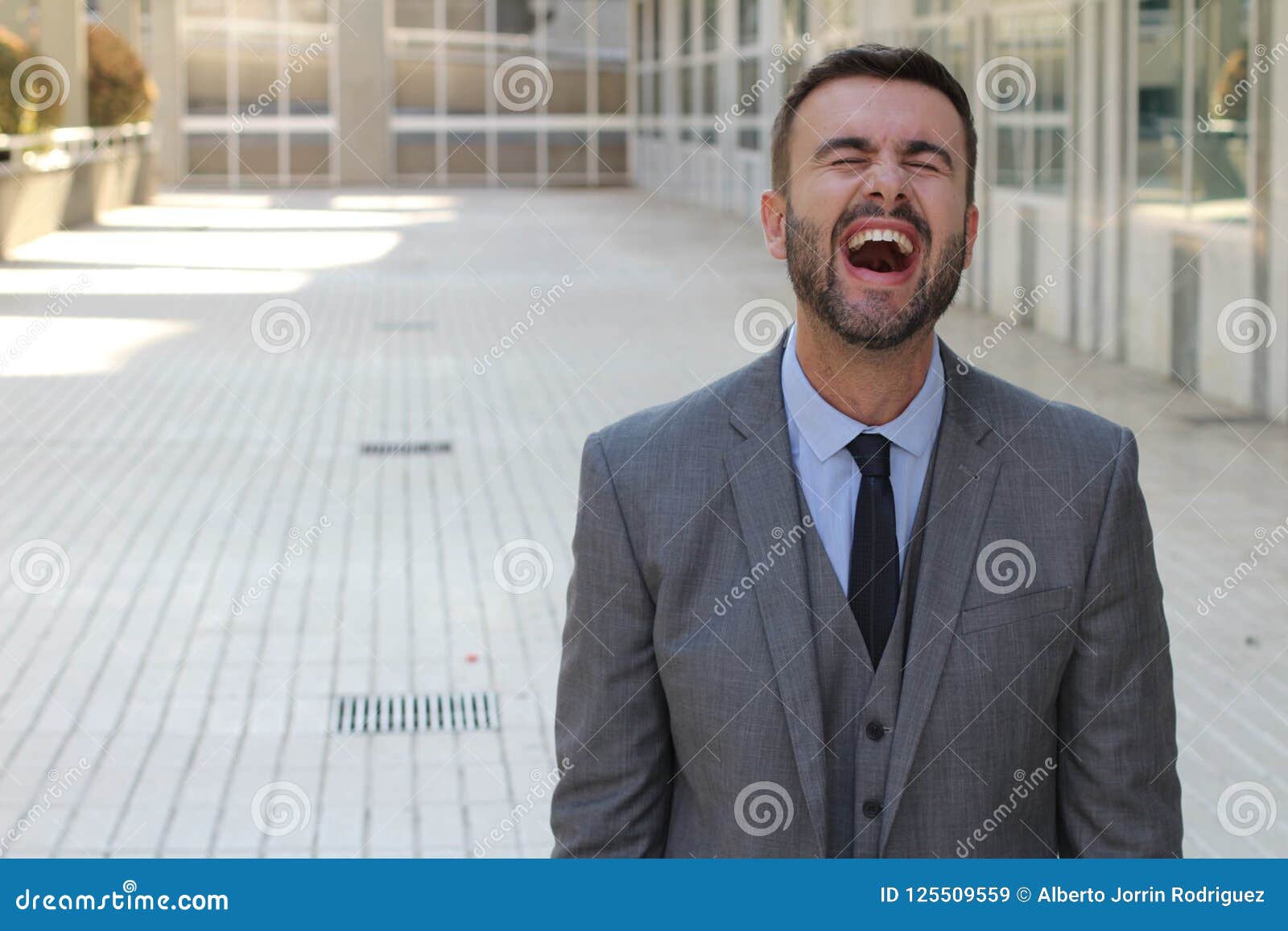 Man with Contagious Laughter Stock Image - Image of funny, adult: 125509559