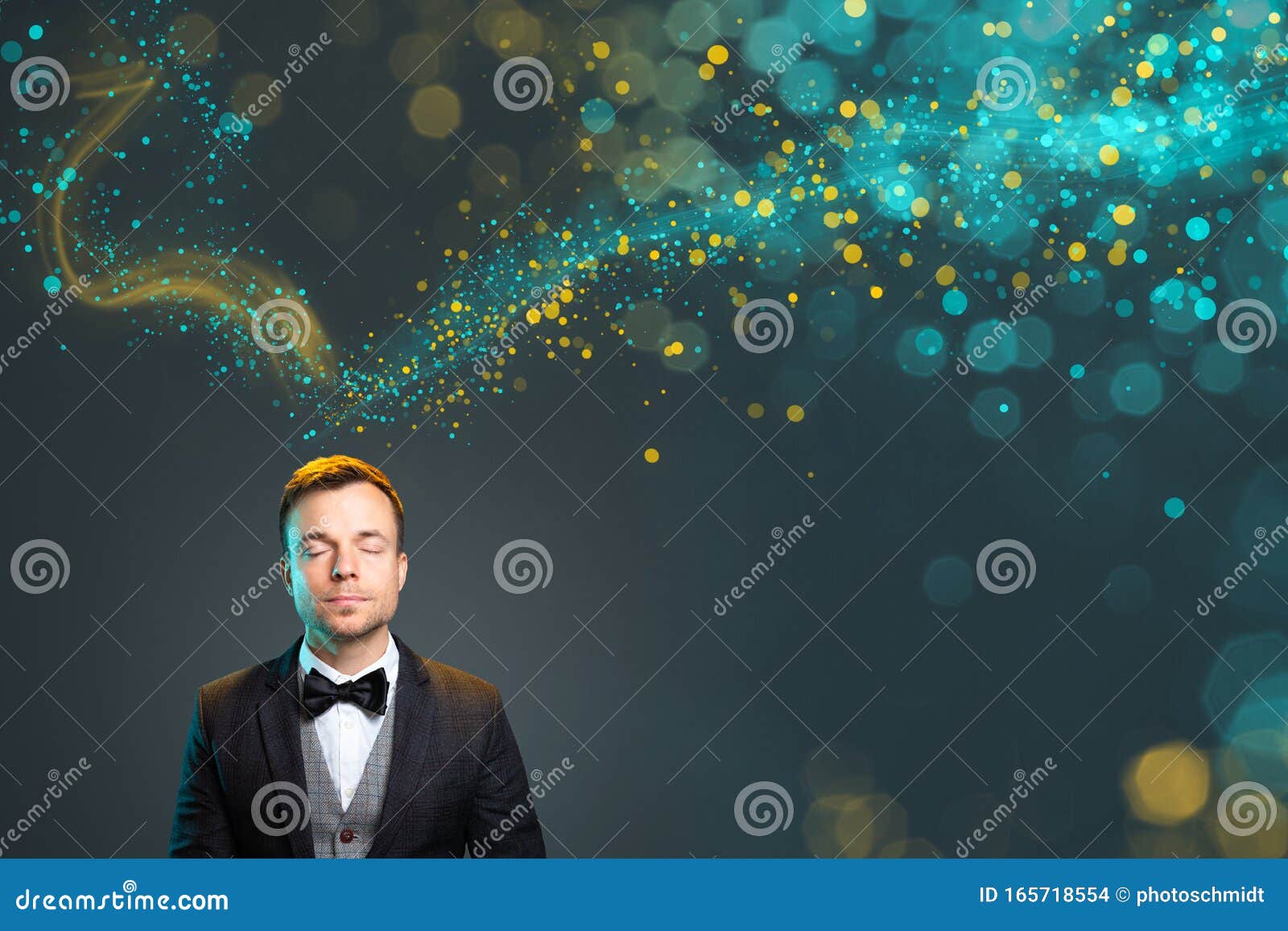 Man Contemplating with Closed Eyes Stock Photo - Image of mind, eyes ...