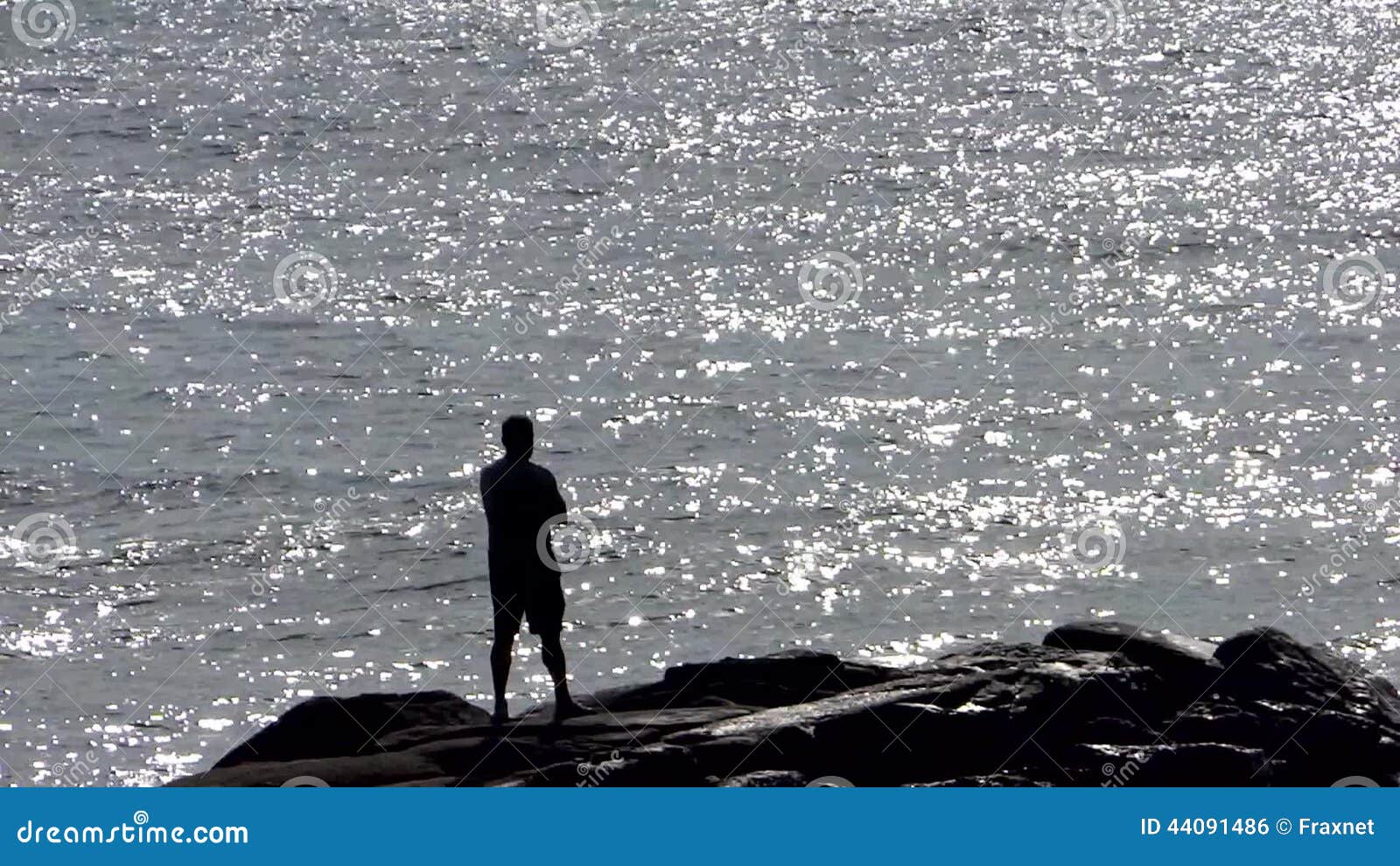 A Man Contemplating the Great Sea Stock Footage - Video of landscape ...