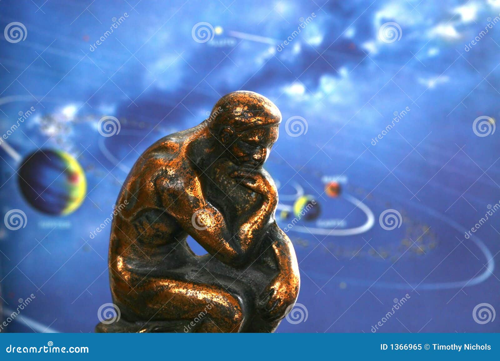 Man Contemplating the Solar System Stock Image - Image of universe ...