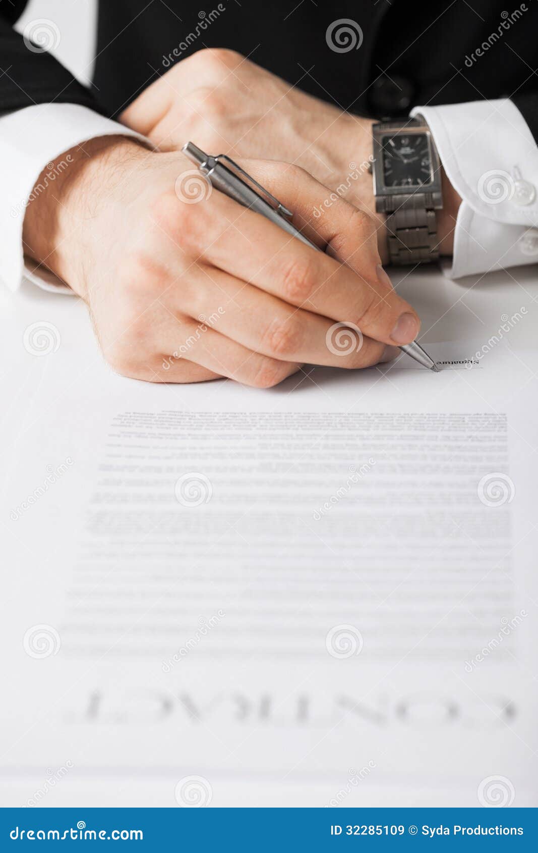 Man with contract stock image. Image of lawyer, employer - 32285109