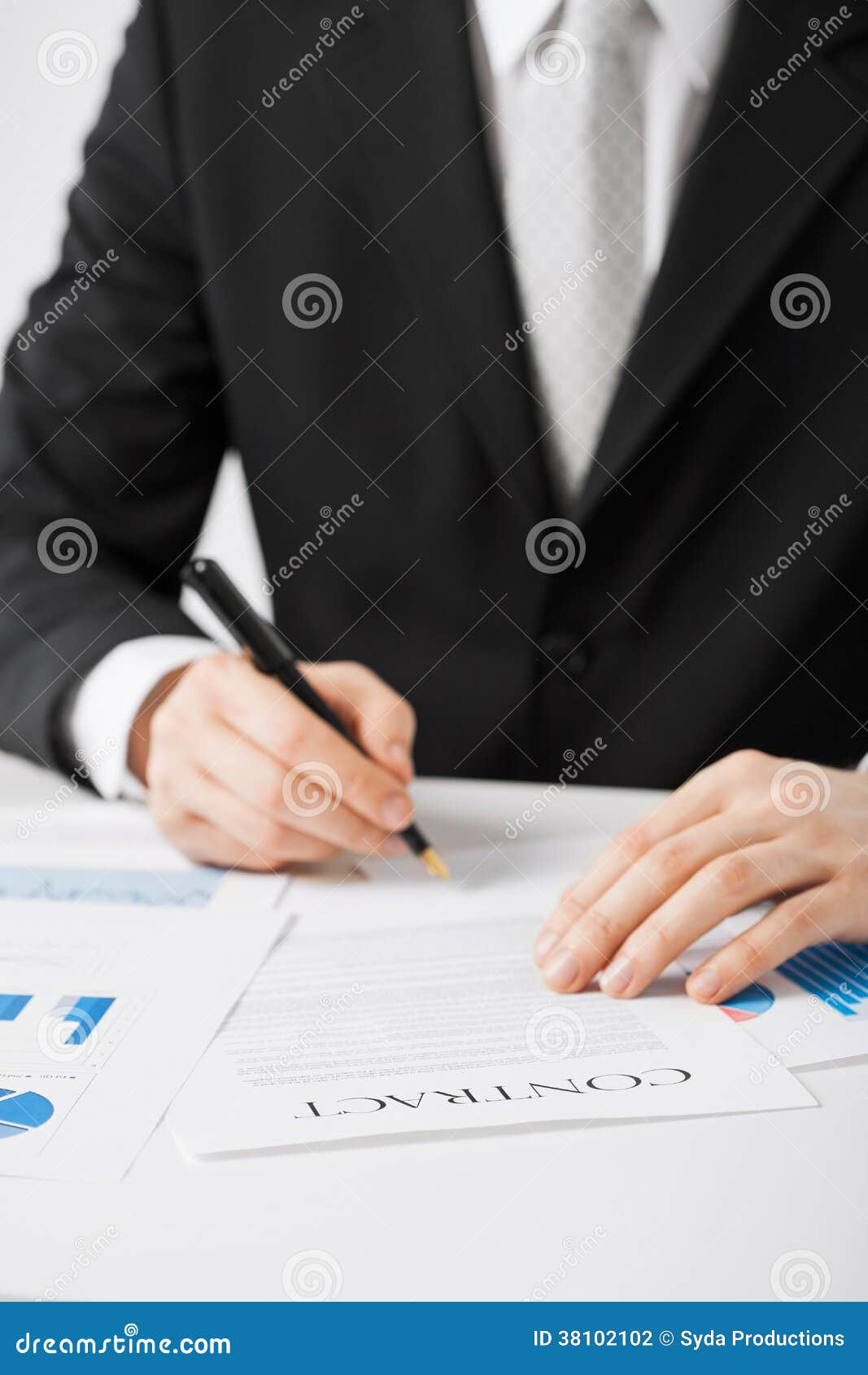 Man with contract stock photo. Image of document, graphs - 38102102