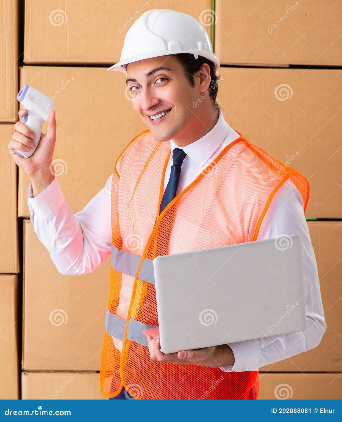 Man Contractor Working in Box Delivery Relocation Service Stock Image ...
