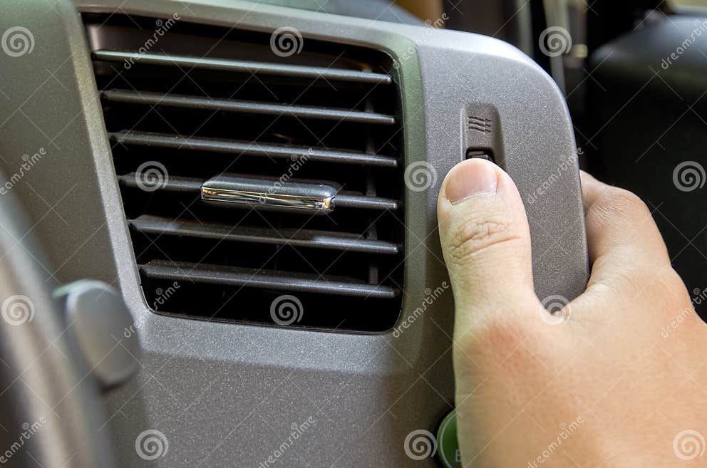Man Control Automobile Air Conditioning. Stock Image - Image of power ...