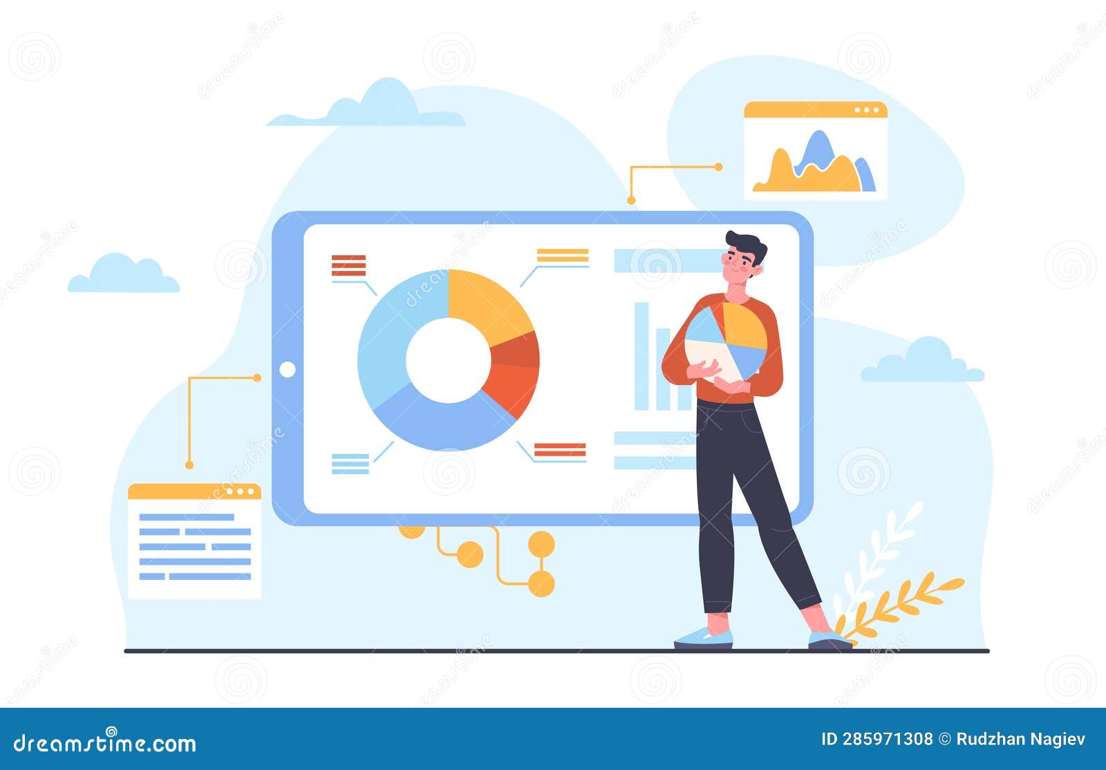 Man with Control System Vector Concept Stock Illustration ...