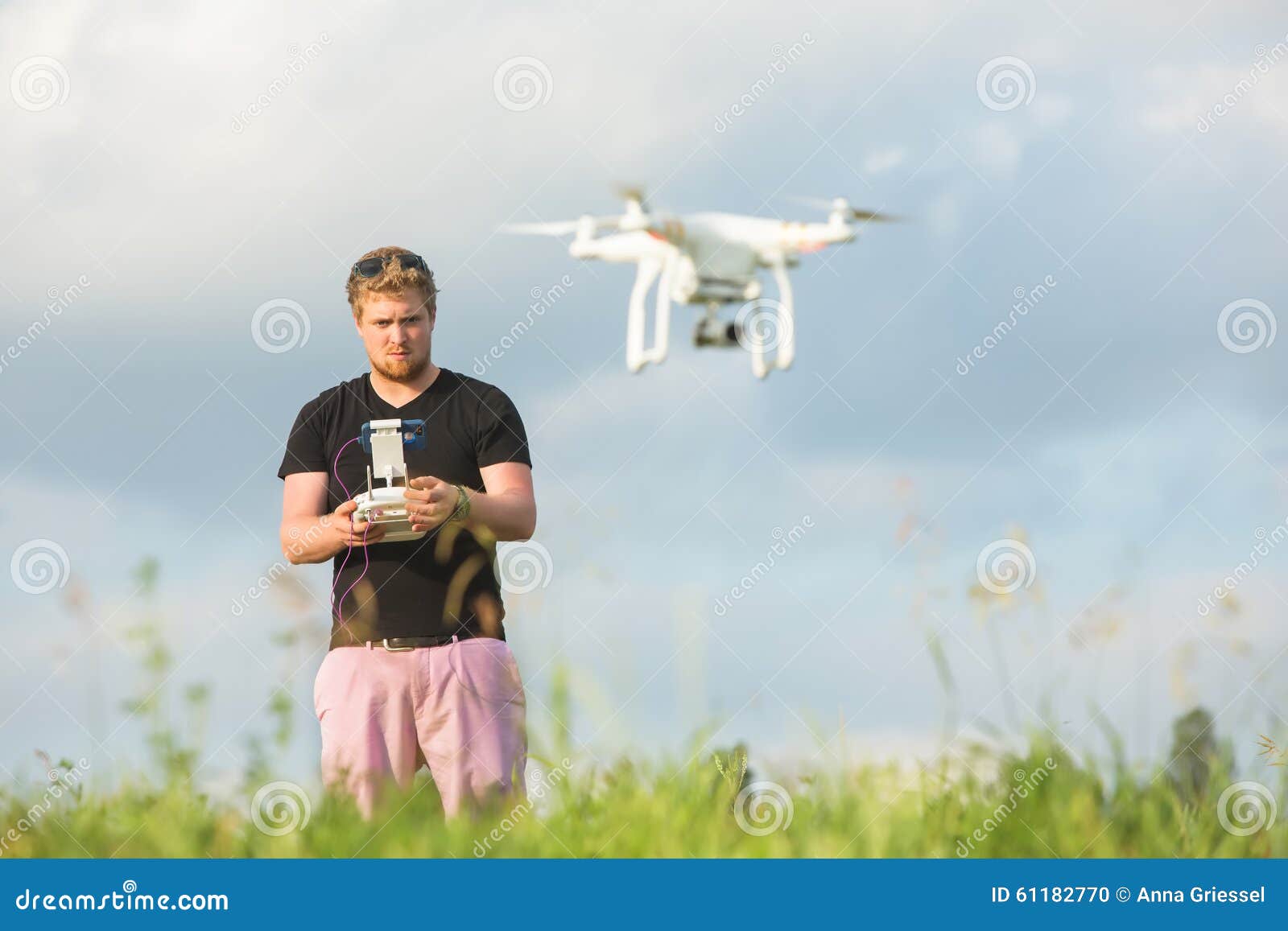 Man Controlling a Drone stock photo. Image of controlling - 61182770