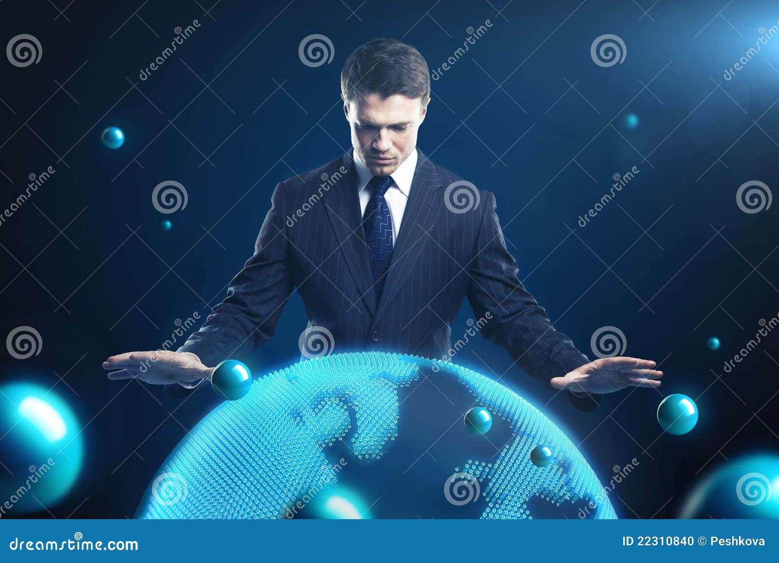 Man is Controlling the Earth Models. Stock Illustration - Illustration ...