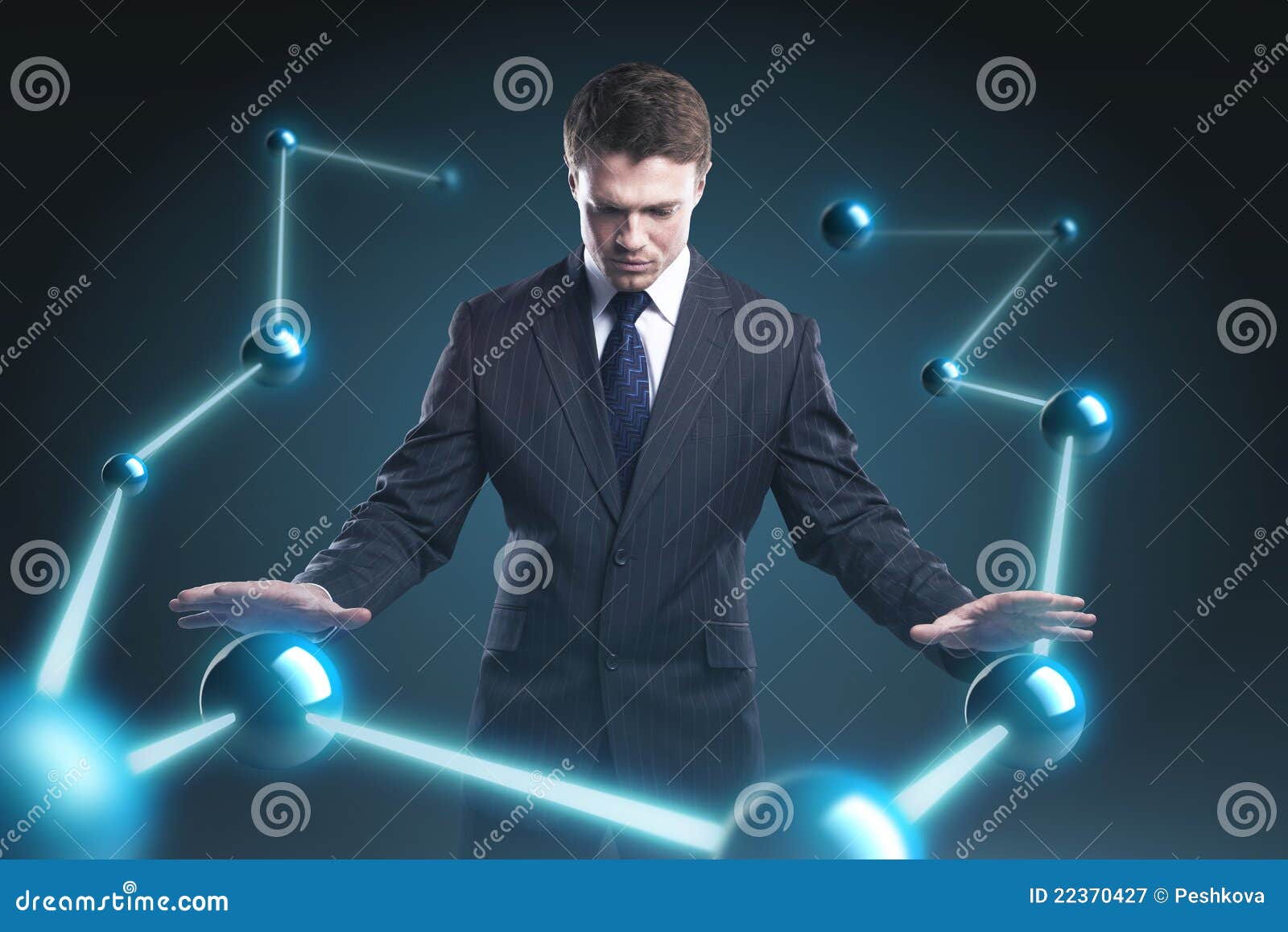 Man is Controlling the Earth Models. Stock Image - Image of advanced ...