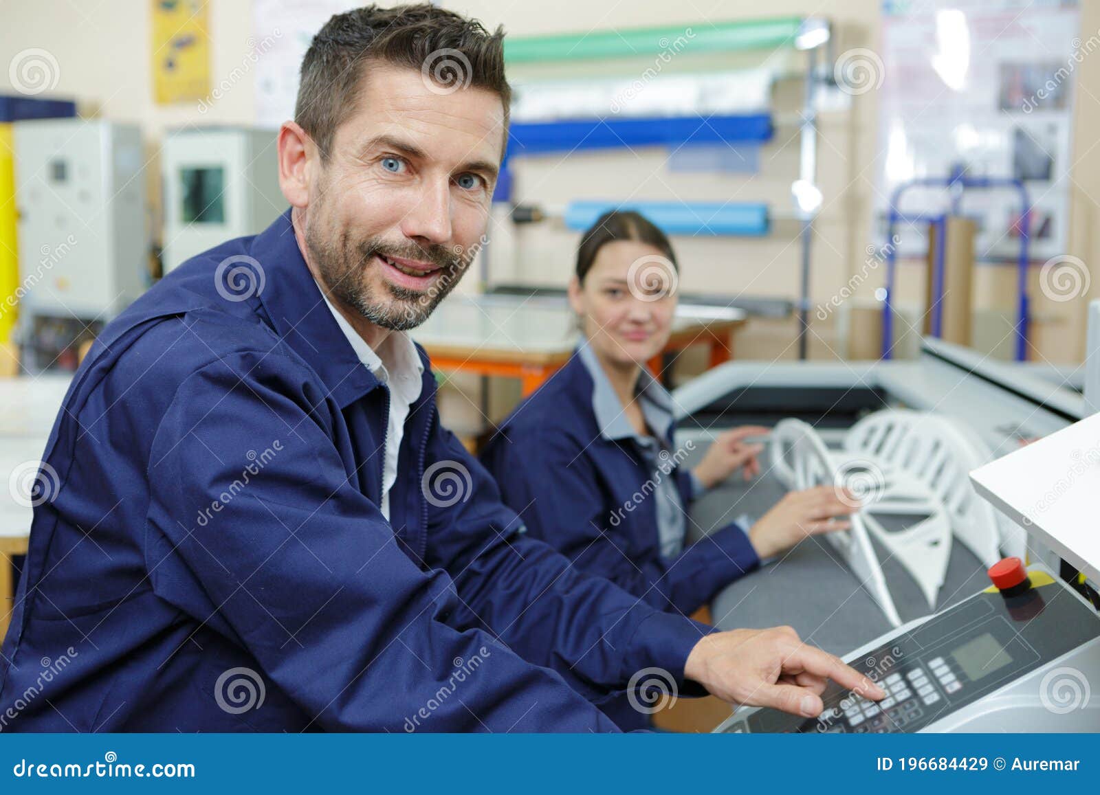 Man Controlling Hydraulic Press Machine for Cutting Steel Stock Image ...
