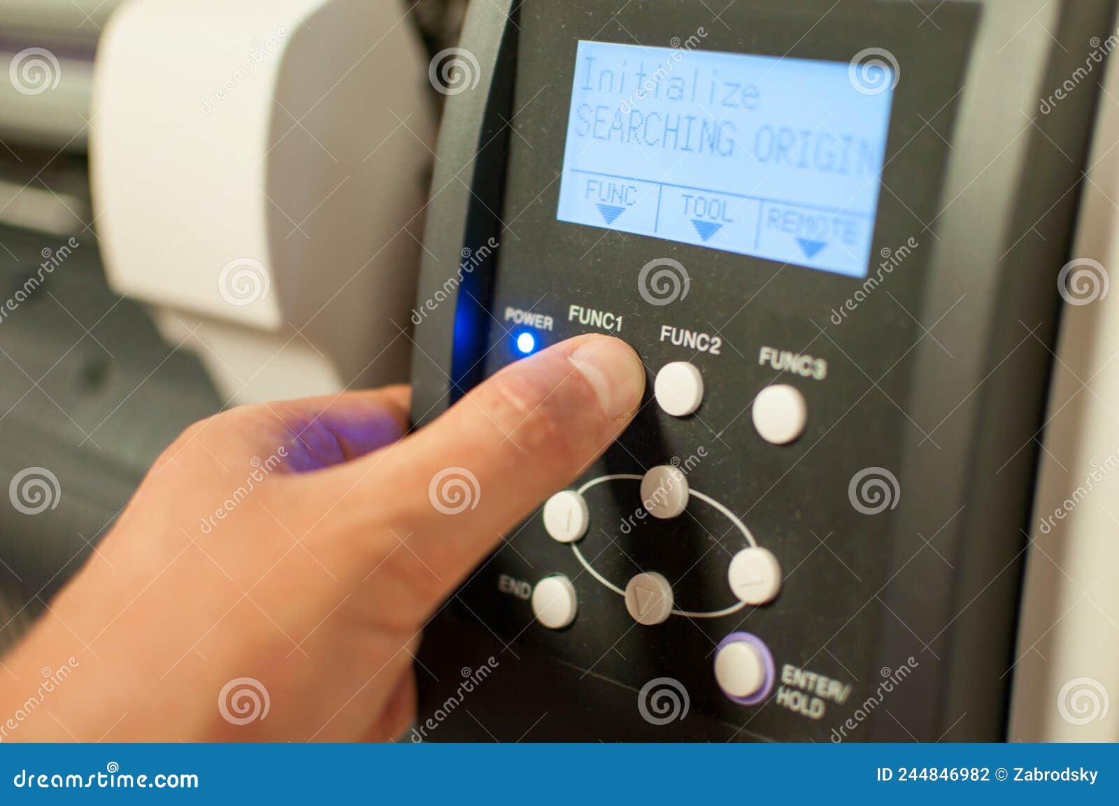 The Printer Operator Presses the Power Button on the Machine and Starts ...