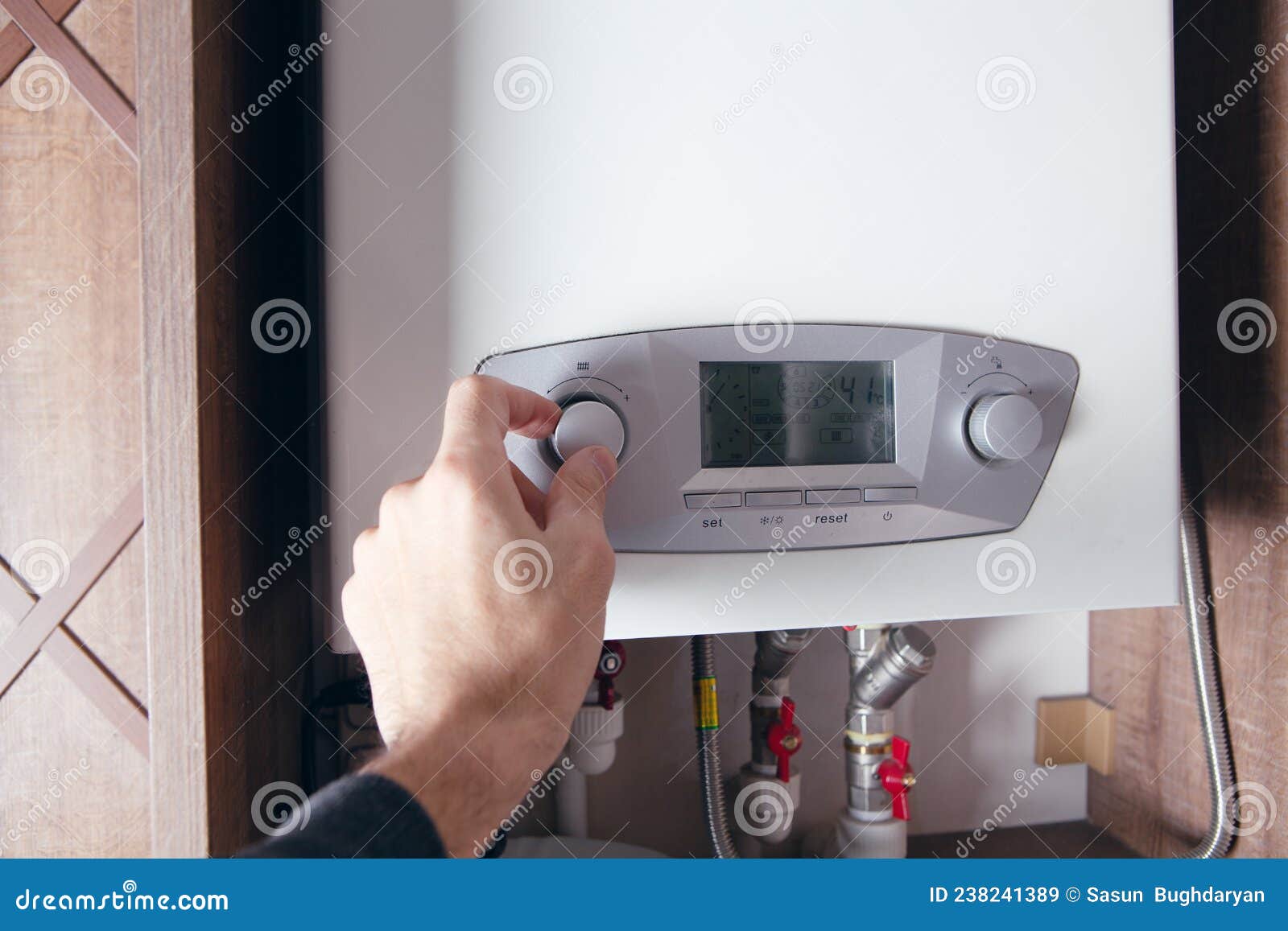 The Man Controls the Heating System Stock Image - Image of service ...
