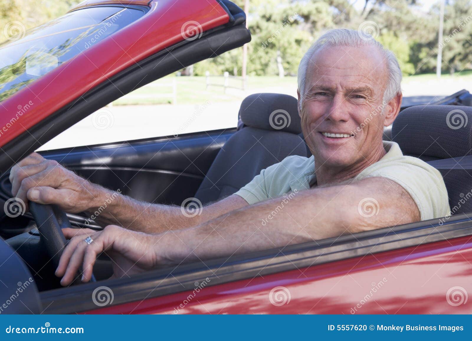 Man in Convertible Car Smiling Stock Photo - Image of smiling ...