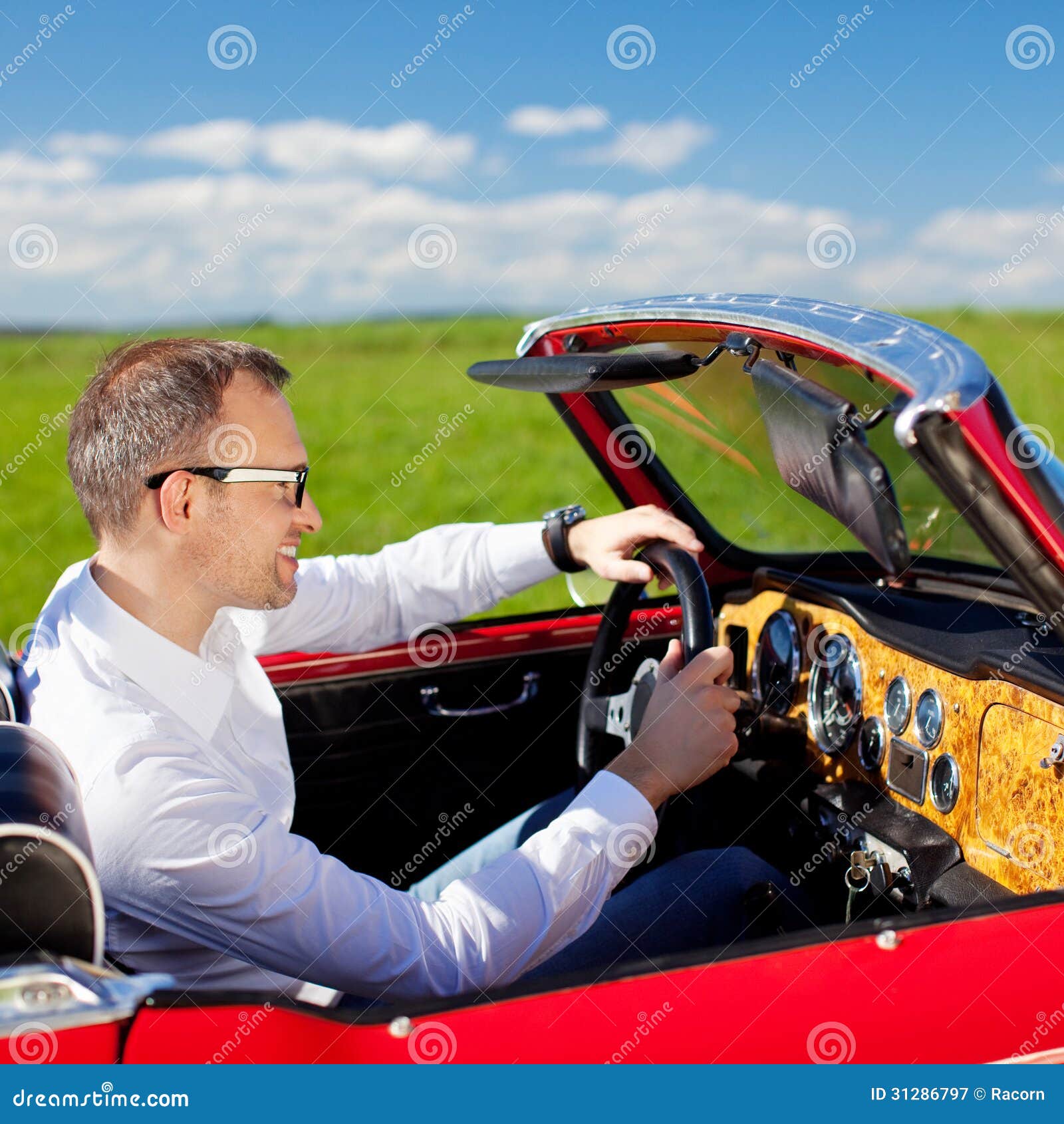 Man in convertible car stock image. Image of cabriolet - 31286797