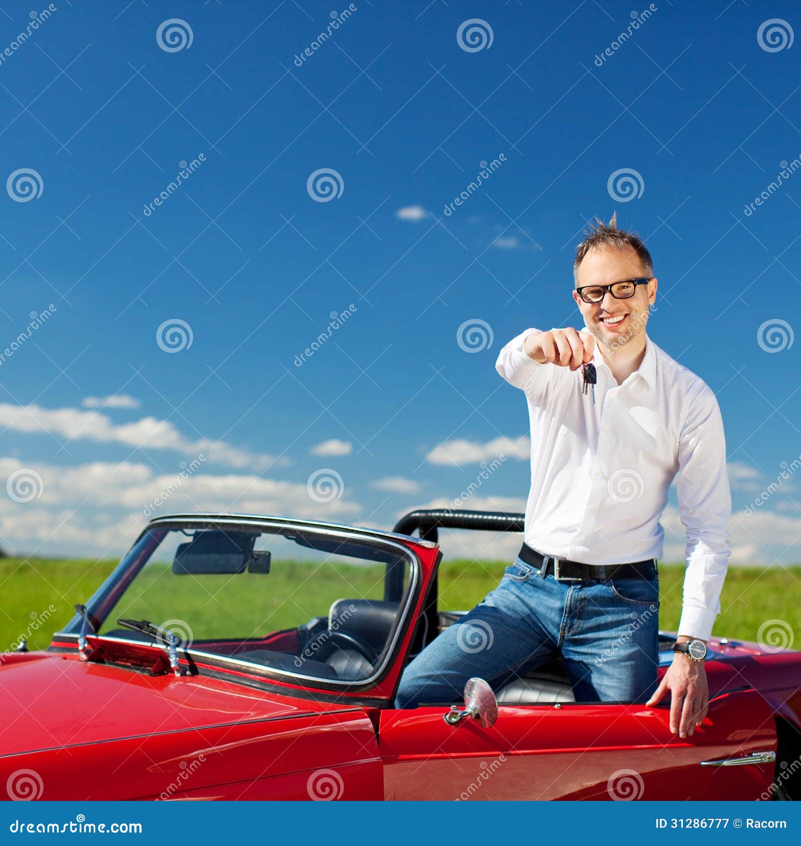 Man in convertible stock image. Image of male, convertible - 31286777