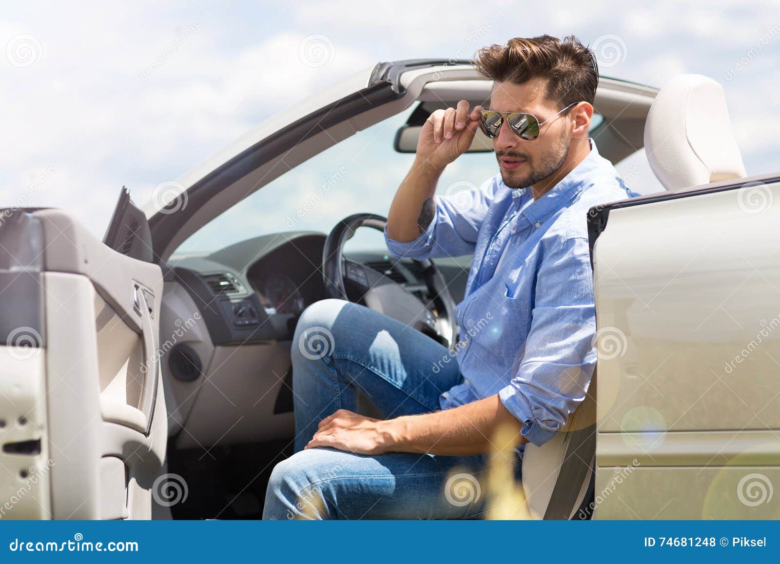 Man in convertible stock photo. Image of summer, cool - 74681248