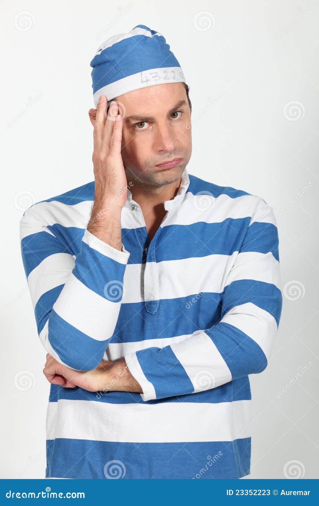 Man in convict costume stock image. Image of exasperated - 23352223