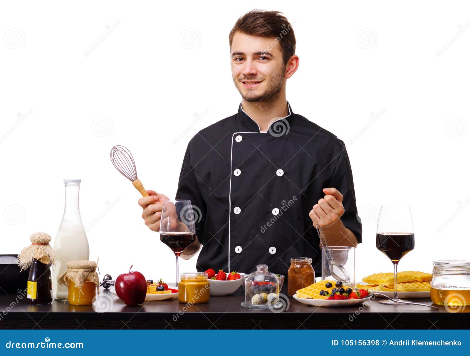 The Man, the Cook, is Standing in the Kitchen, Ready To Begin Work ...