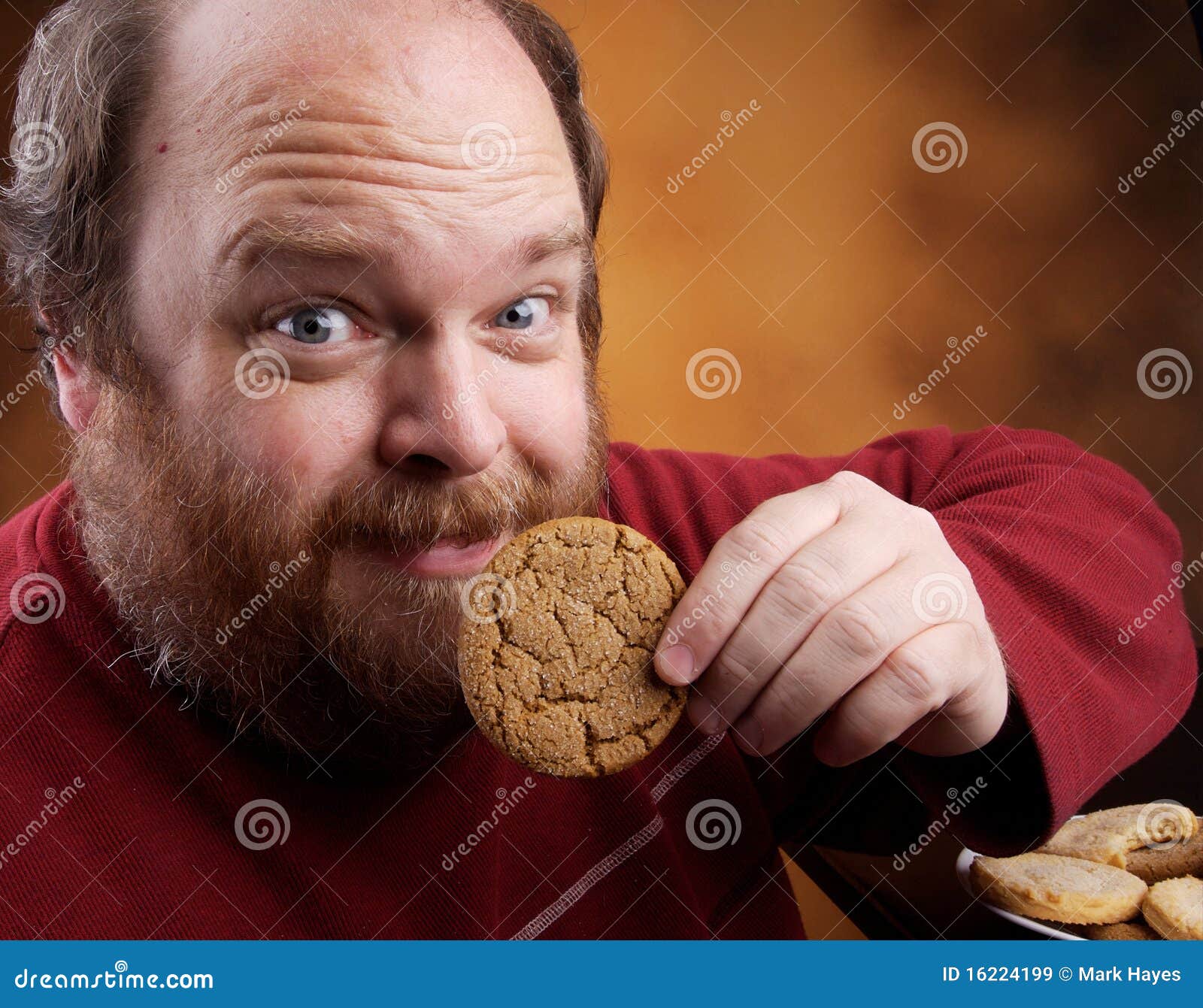 Man with Cookie stock image. Image of aged, plate, male - 16224199