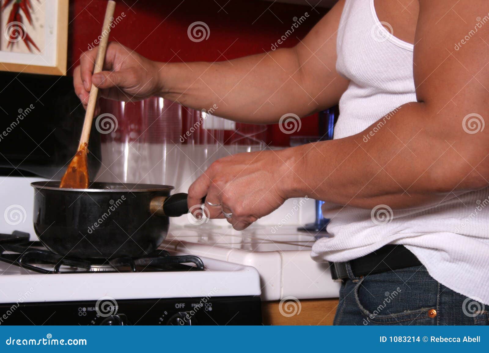 Man Cooking stock photo. Image of dinner, masculine, armsburn - 1083214
