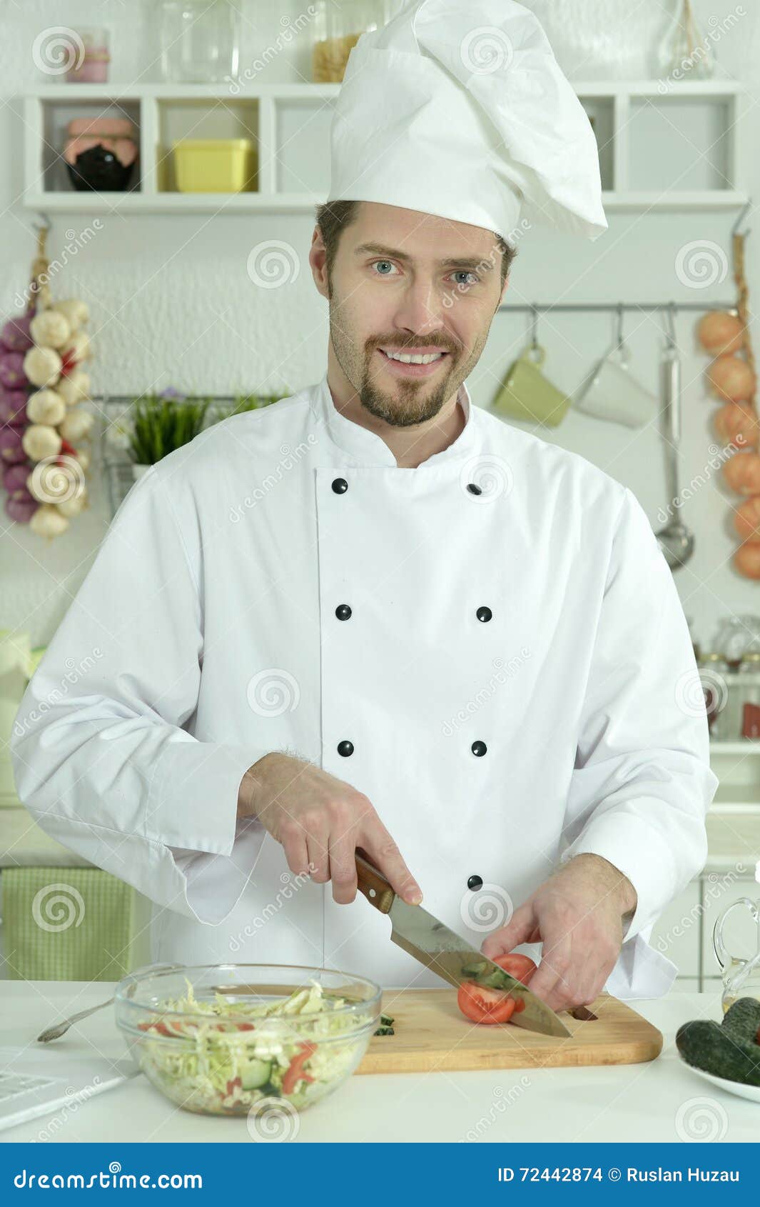 Man cooking in kitchen stock photo. Image of occupation - 72442874