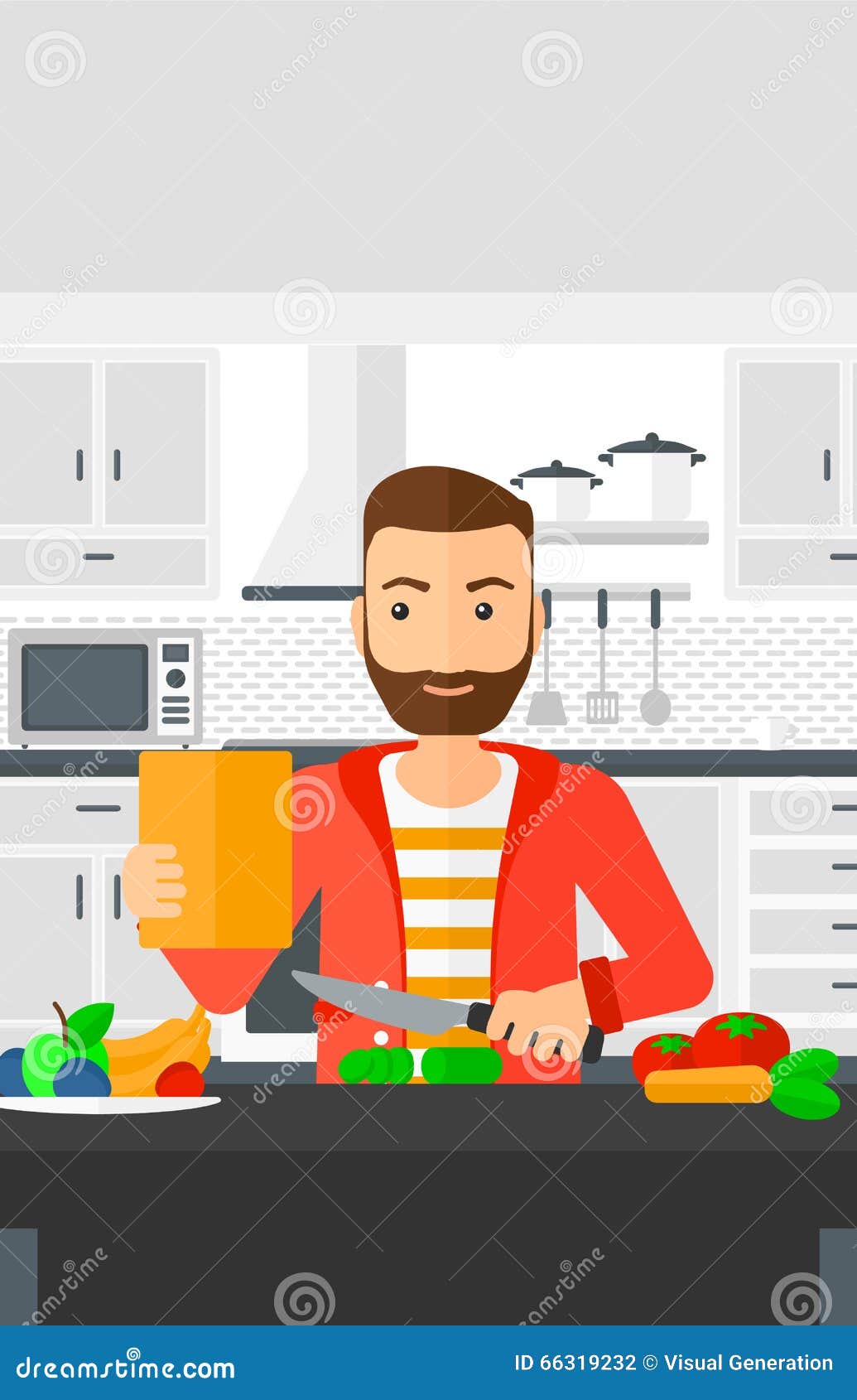 Man cooking meal. stock vector. Illustration of food - 66319232