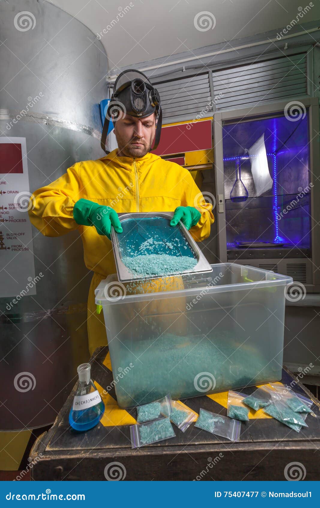 Man cooking meth stock image. Image of preparation, people - 75407477