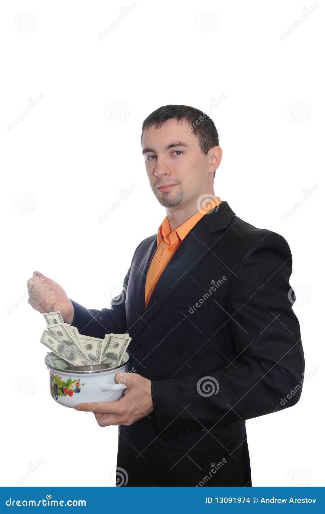 The man cooking money stock photo. Image of economy, business - 13091974
