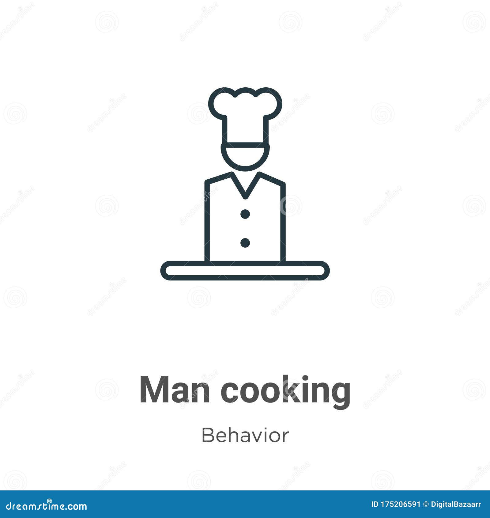 Man Cooking Outline Vector Icon. Thin Line Black Man Cooking Icon, Flat ...