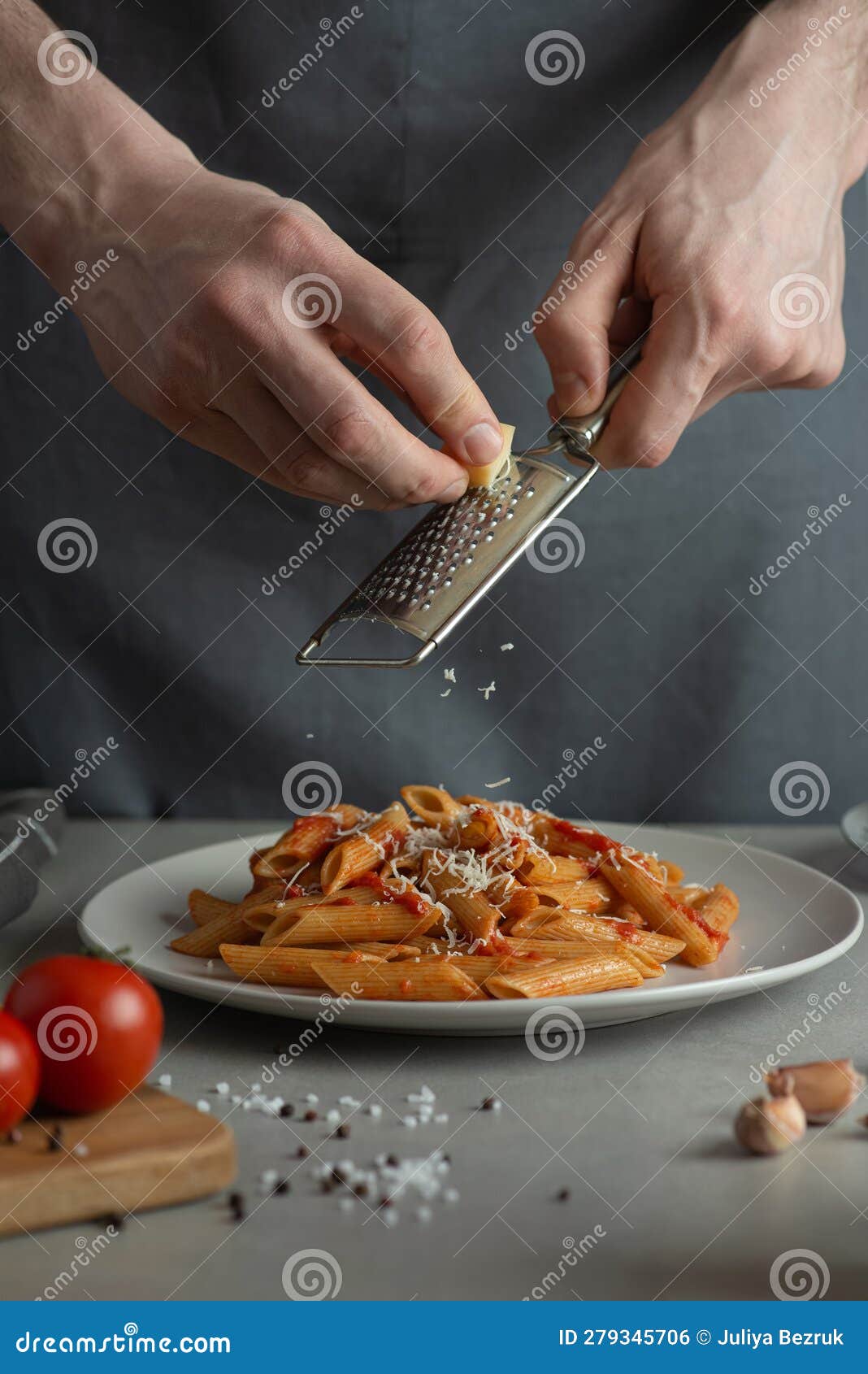 Man cooking pasta stock photo. Image of noodles, italian - 279345706