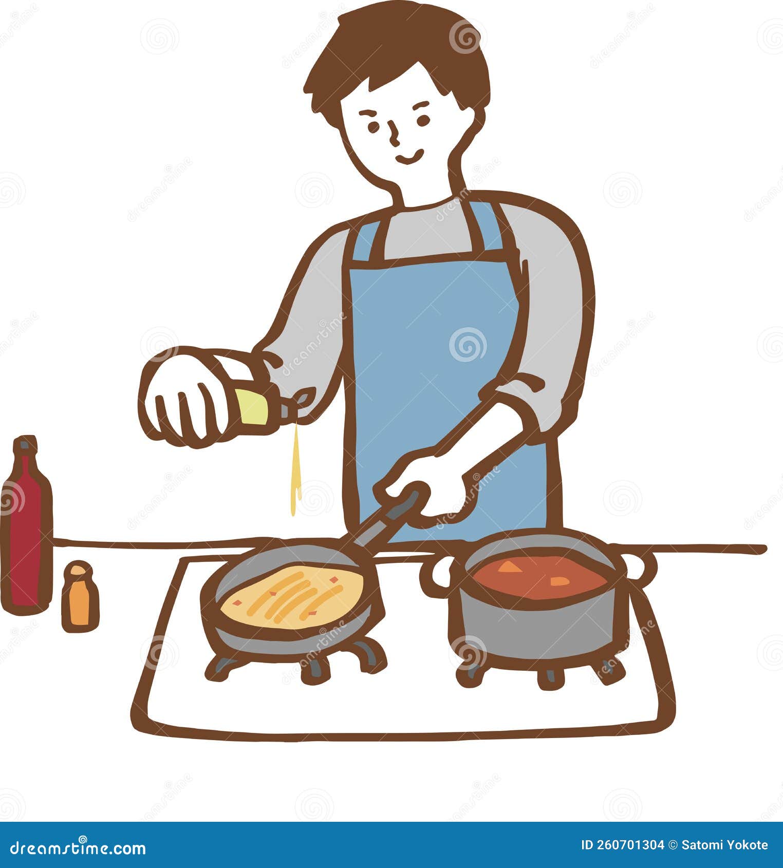 Man Cooking Simple Vector Illustration Stock Illustration ...