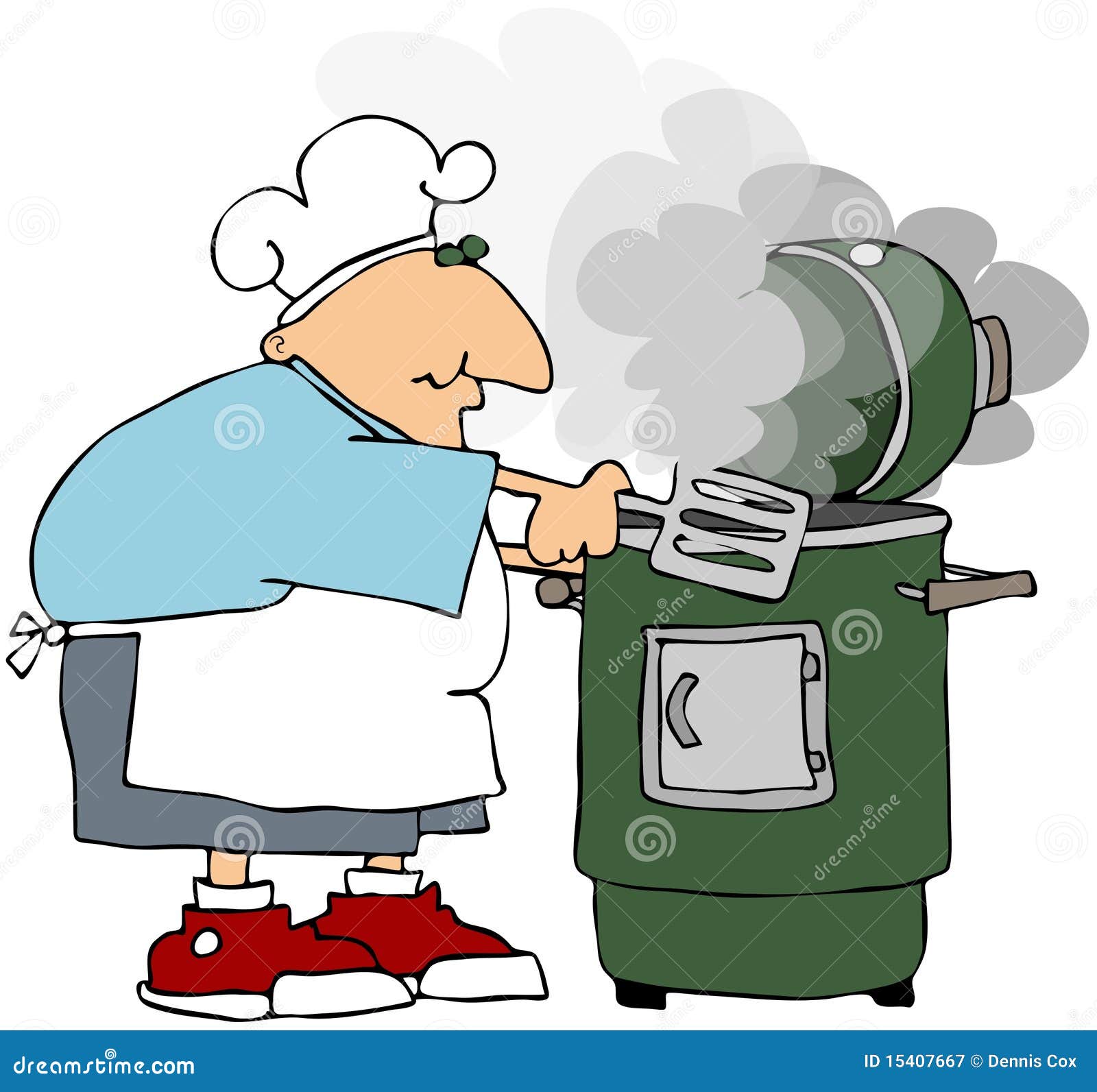 Man Cooking On A Smoker Royalty-Free Illustration | CartoonDealer.com ...