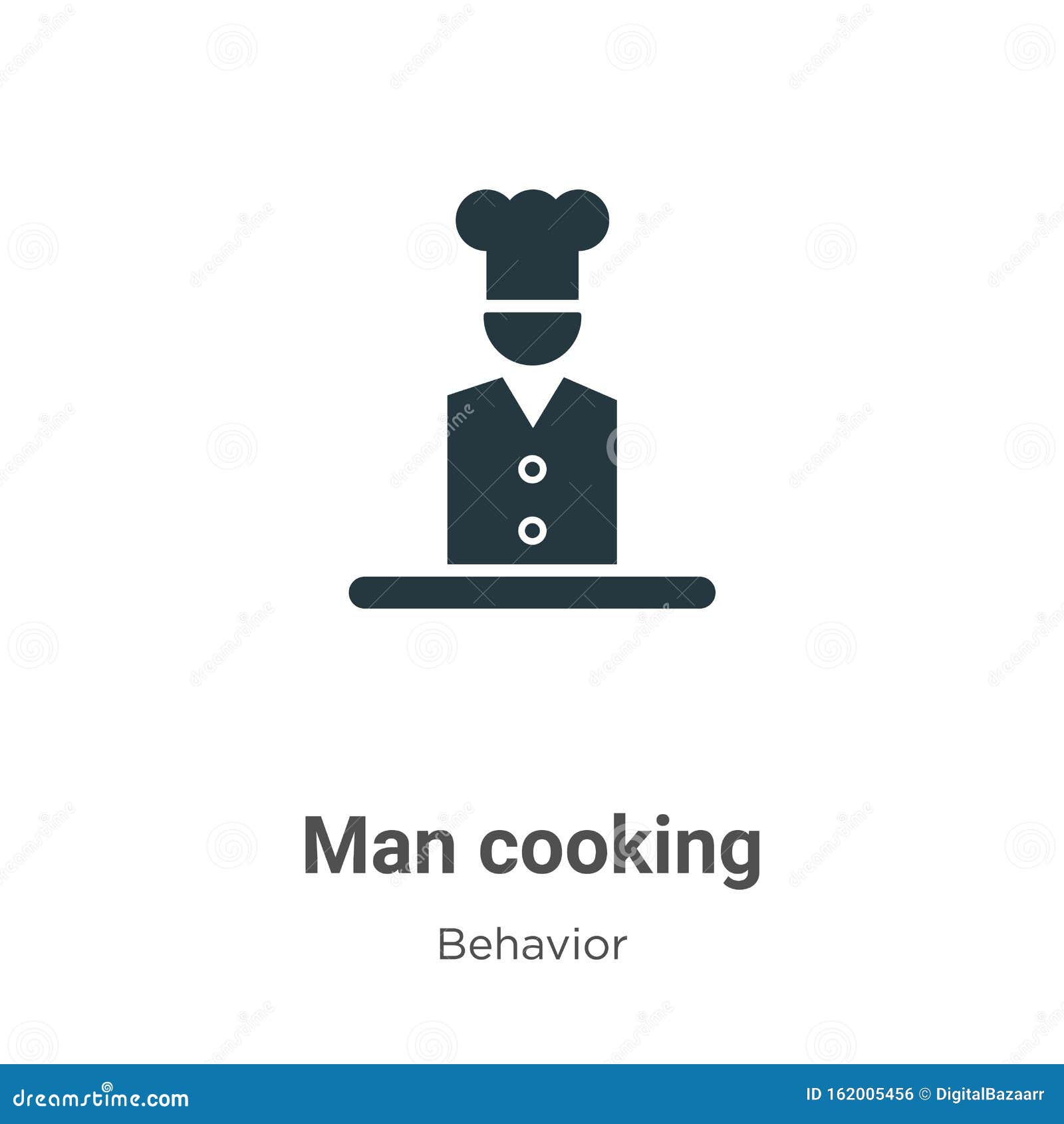 Man Cooking Vector Icon on White Background. Flat Vector Man Cooking ...