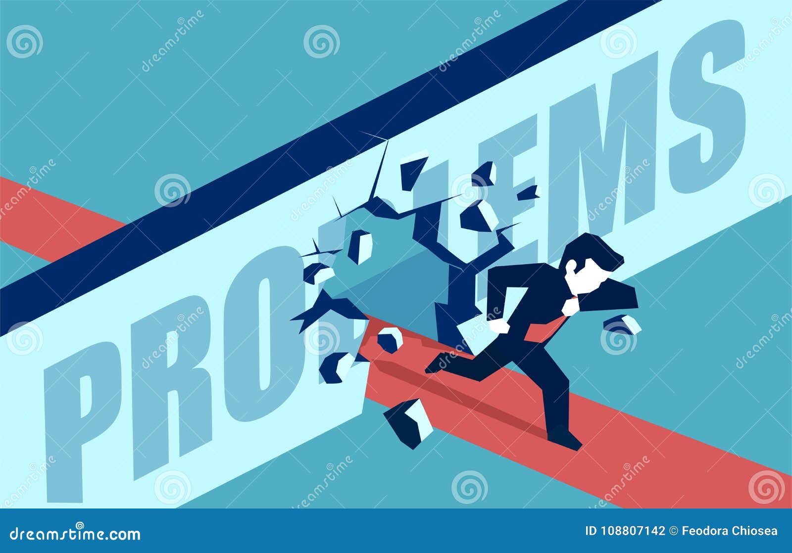 Man Coping with Life Problems Stock Illustration - Illustration of ...