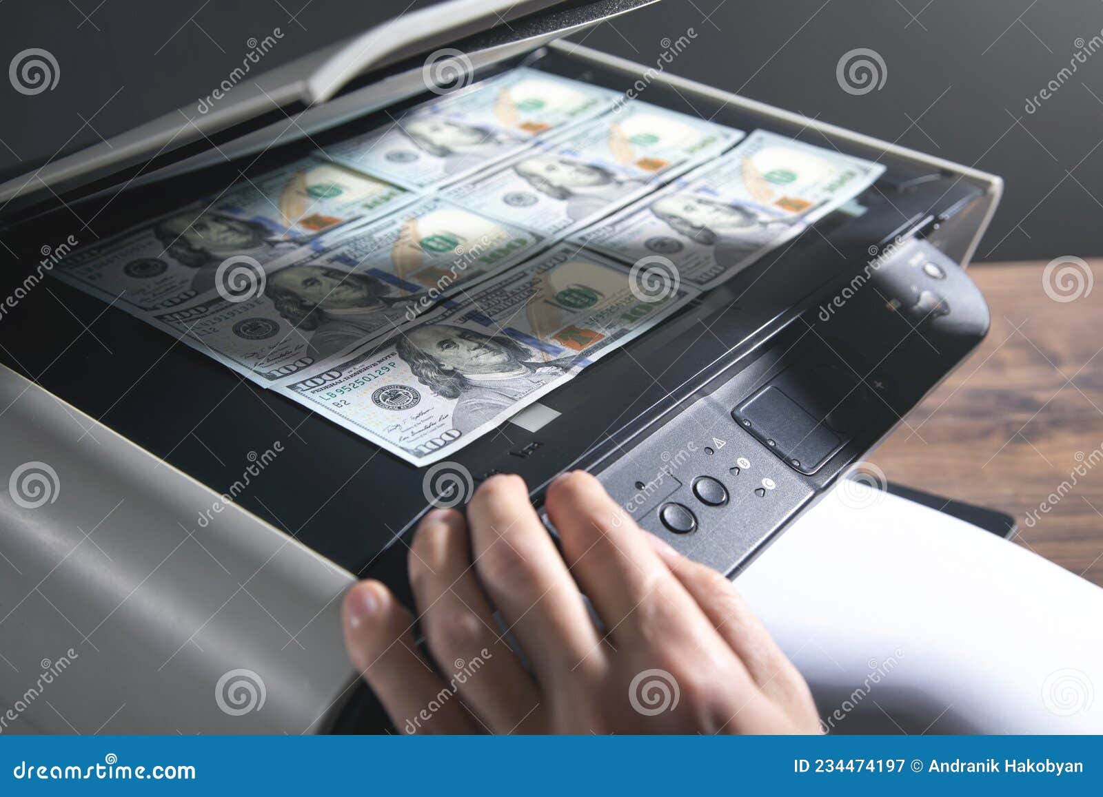 Man Copying a Money on a Copy Machine Stock Image - Image of print ...
