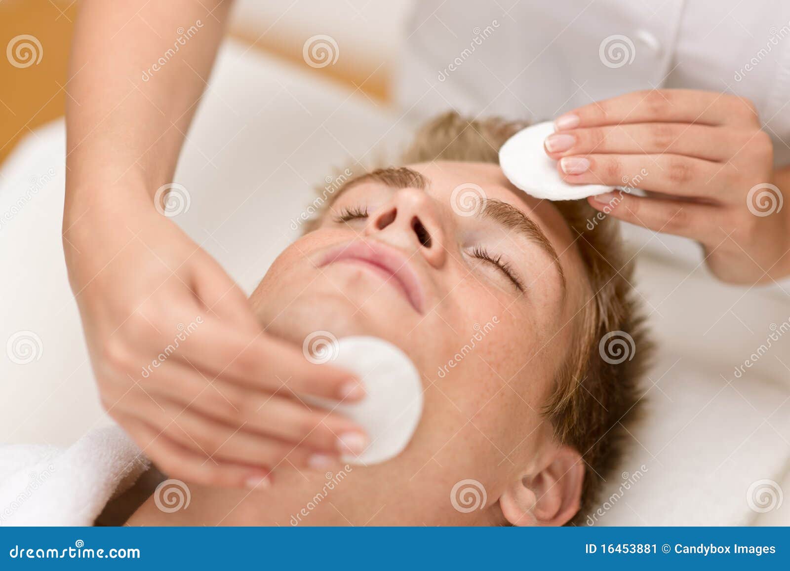 Man Cosmetics - Cleaning Face Treatment Stock Image - Image of salon ...