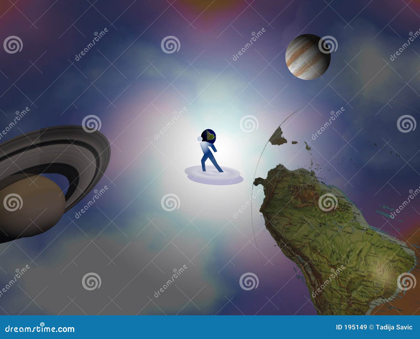 Man in cosmo stock illustration. Illustration of colorful - 195149