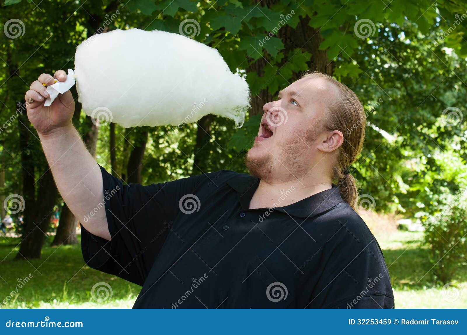 Man with cotton candy stock image. Image of sweet, profile - 32253459