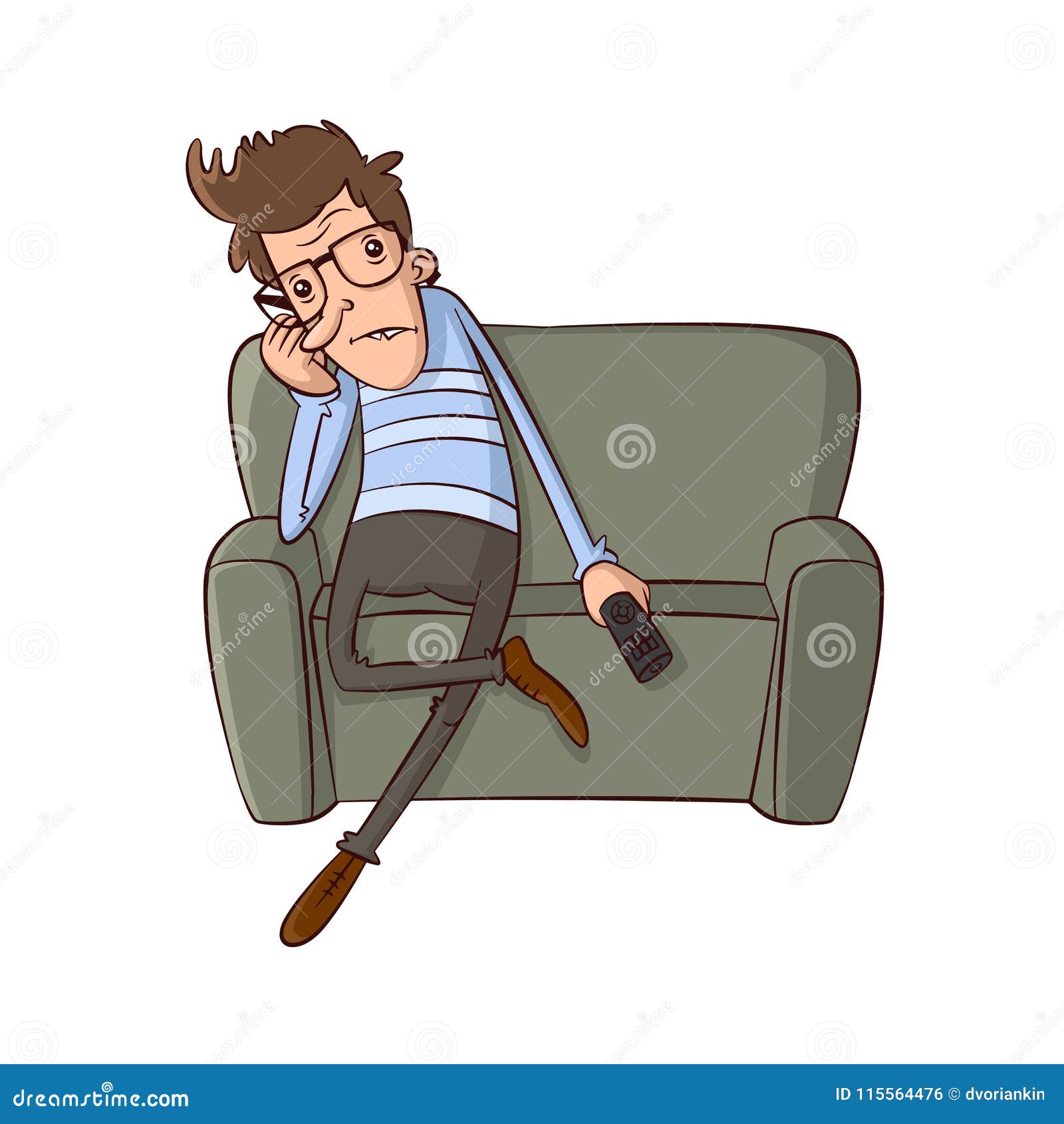 Man on a couch stock vector. Illustration of vector - 115564476