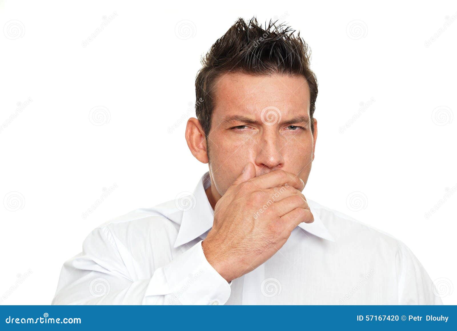 A man coughing stock photo. Image of asthma, healthcare - 57167420