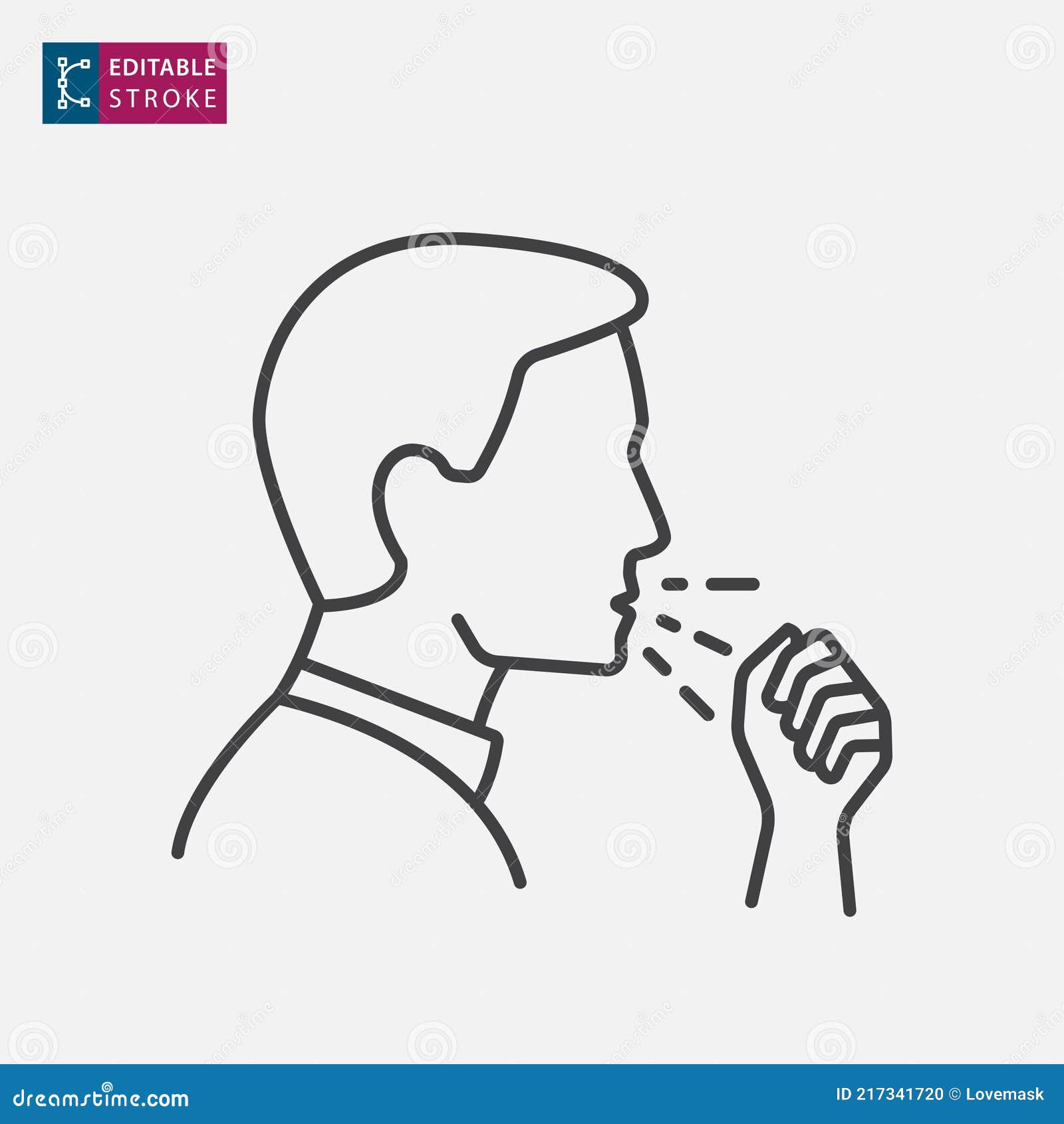 Man Coughs Icon in Simple Design. Editable Stroke Stock Vector ...