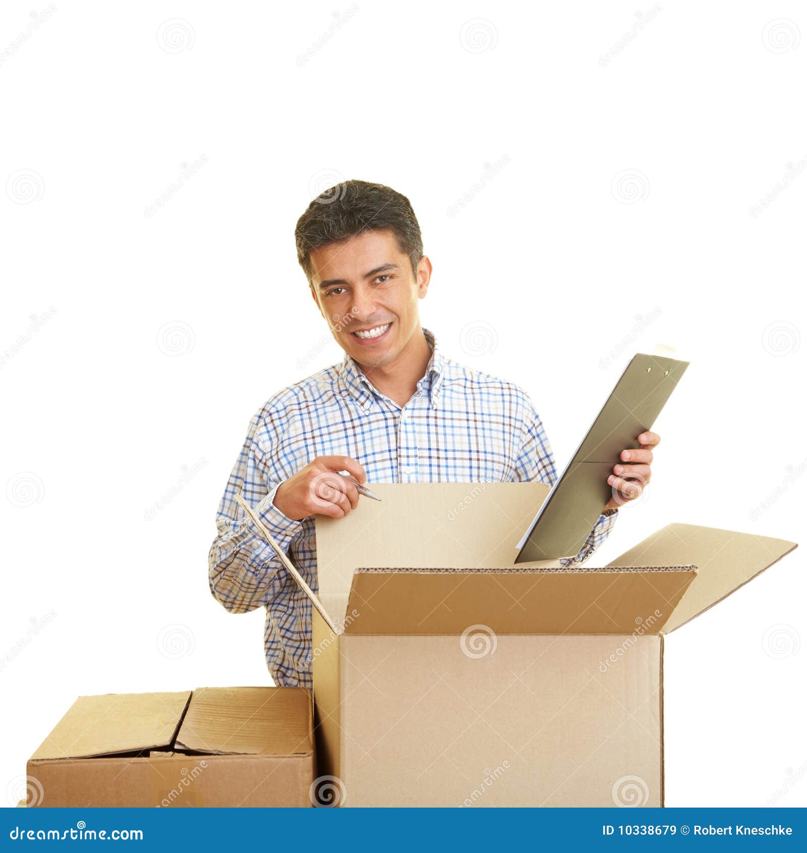Man counting boxes stock image. Image of cutout, controller - 10338679